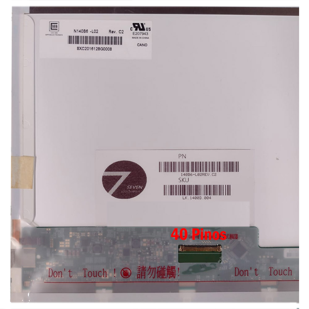 Tela para Notebook 14 Polegadas 40 Pinos N140b6-l02 Rev.c2 - Seven ...