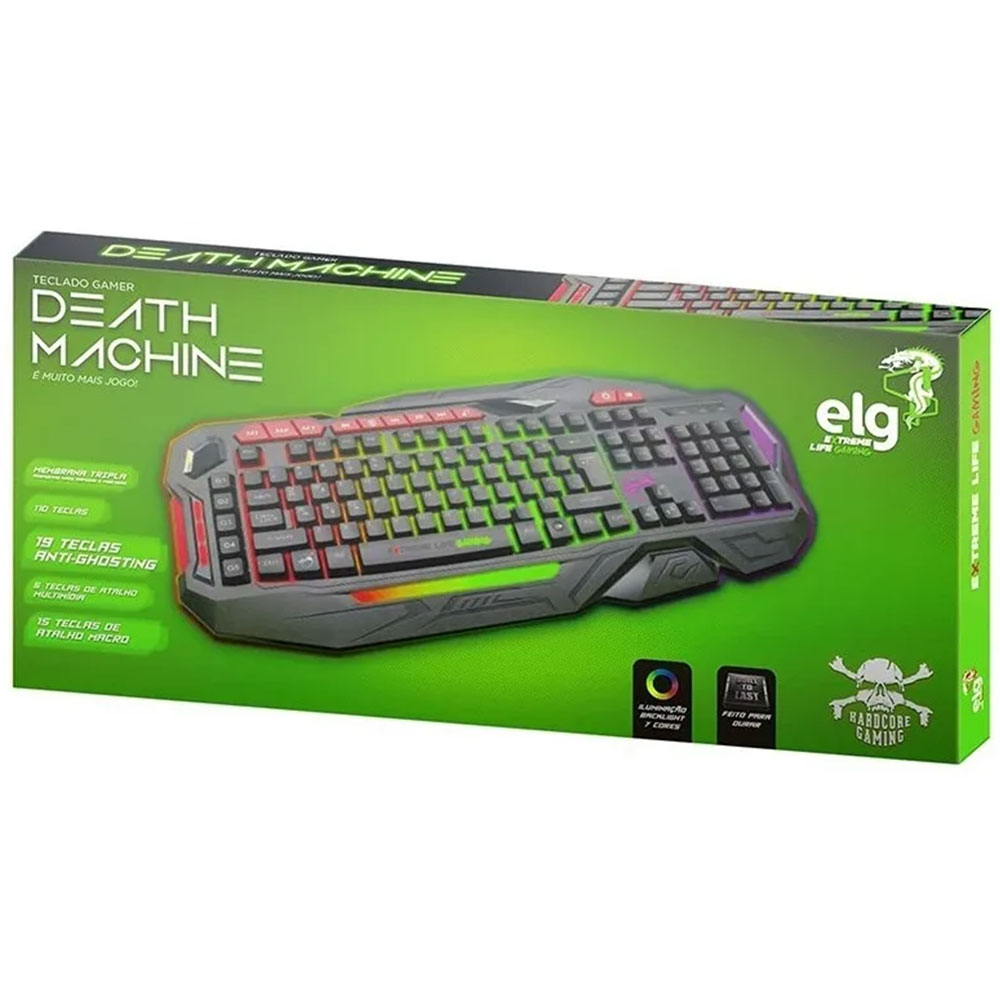 Teclado Gamer Death Machine ELG Tgdm Português Retroiluminado - Seven ...