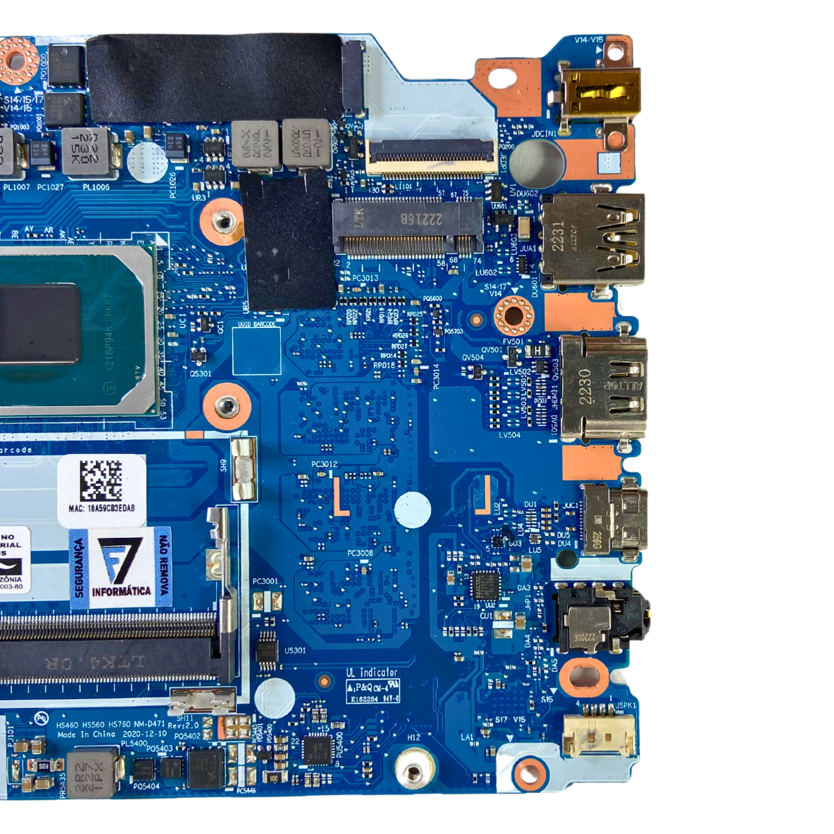 Placa Mãe Lenovo Nm-D471 Core™ i3-1115G4 4GB + Slot DDR4 - Seven ...