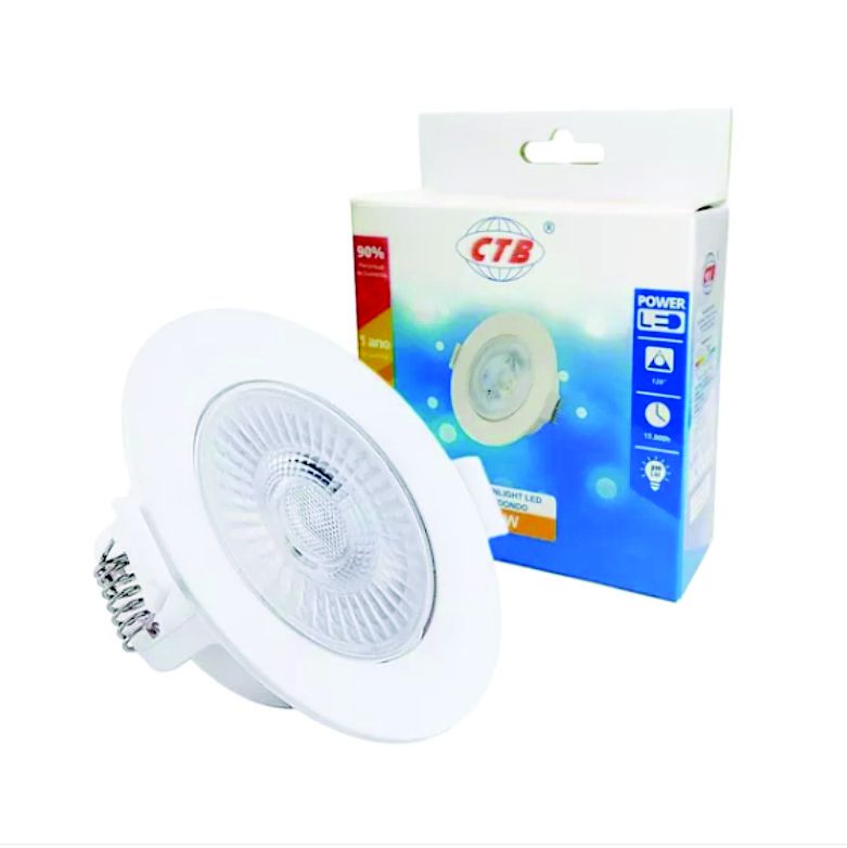 Spot Led 5w Downlight Redondo de Embutir 3000k CTB - MEGA ILUMINAÇÃO