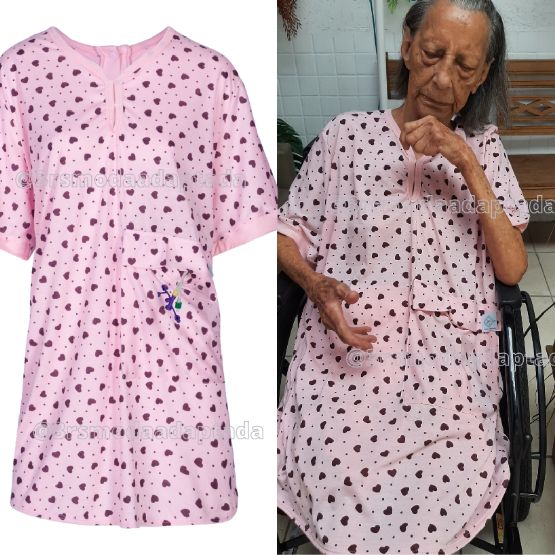 Camisola com bolso para sonda de Gastrostomia - 3R's Moda adaptada e ...