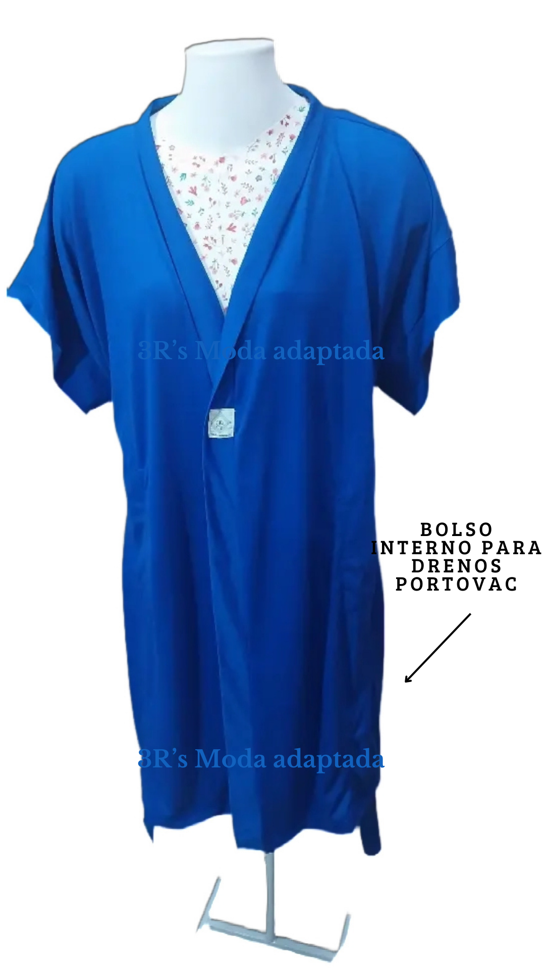 Robe adaptado com bolsos internos para drenos cirúrgicos - 3R's Moda ...