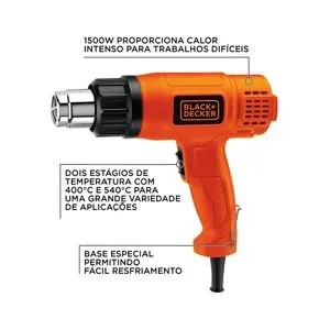 black & decker soprador termico 1500w 127v hg1500-br - Cadel Materiais Hidráulicos
