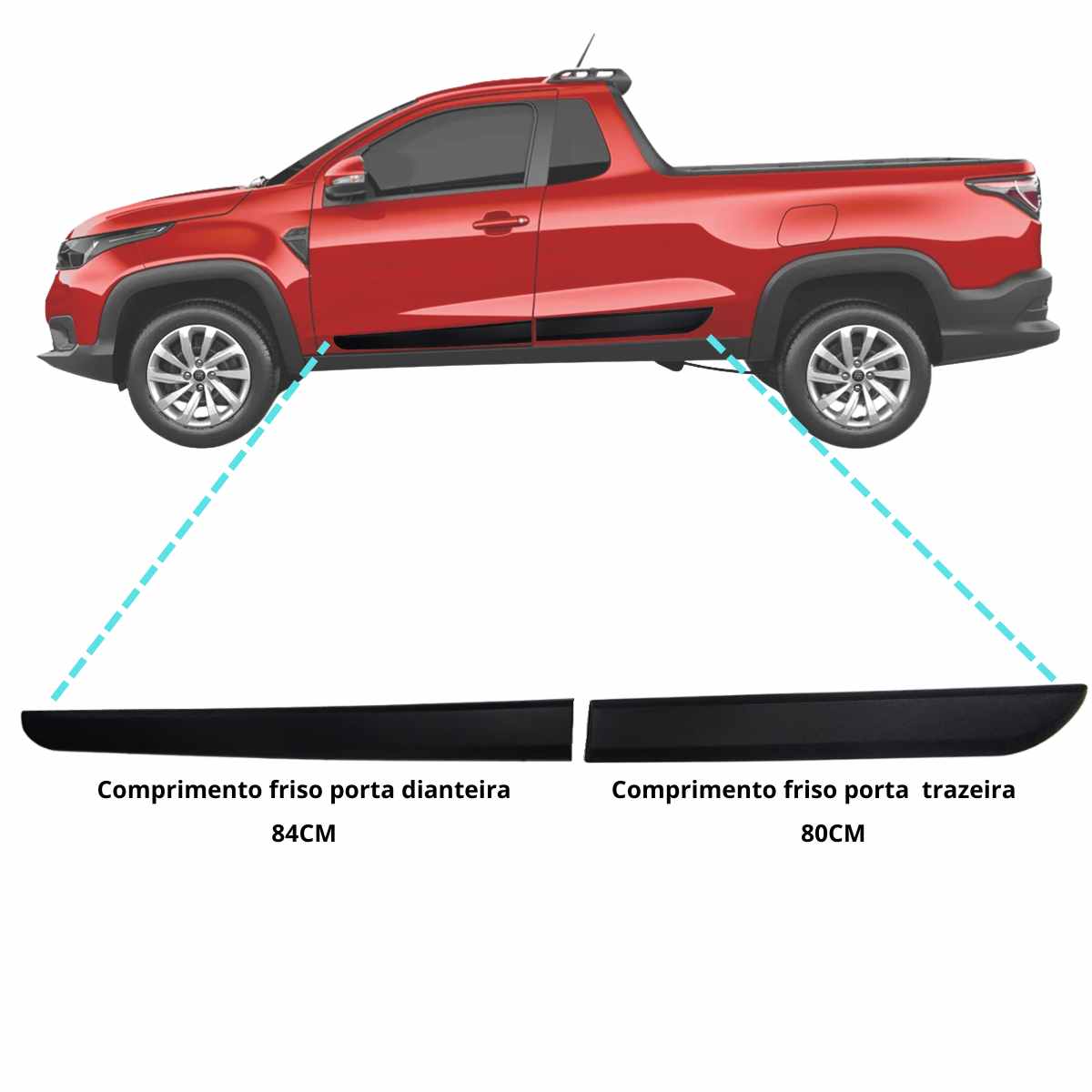 Friso Lateral Compatível com Strada Freedom Cabine Plus - FK Parts