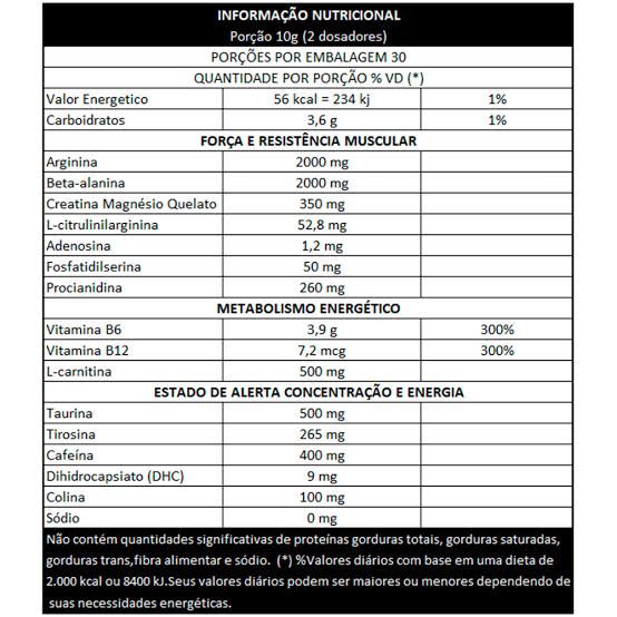 Pré Treino Crack 300g Demons Lab - 400mg de Cafeína - Maioral Suplementos Outlet