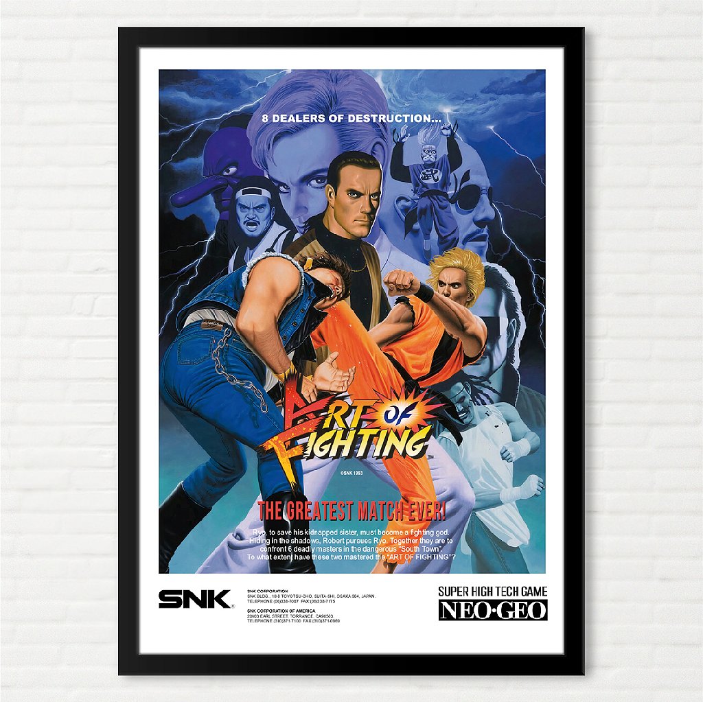 Quadro Art of Fighting - Pôster Arcade SNK - Final Frame Quadros ...