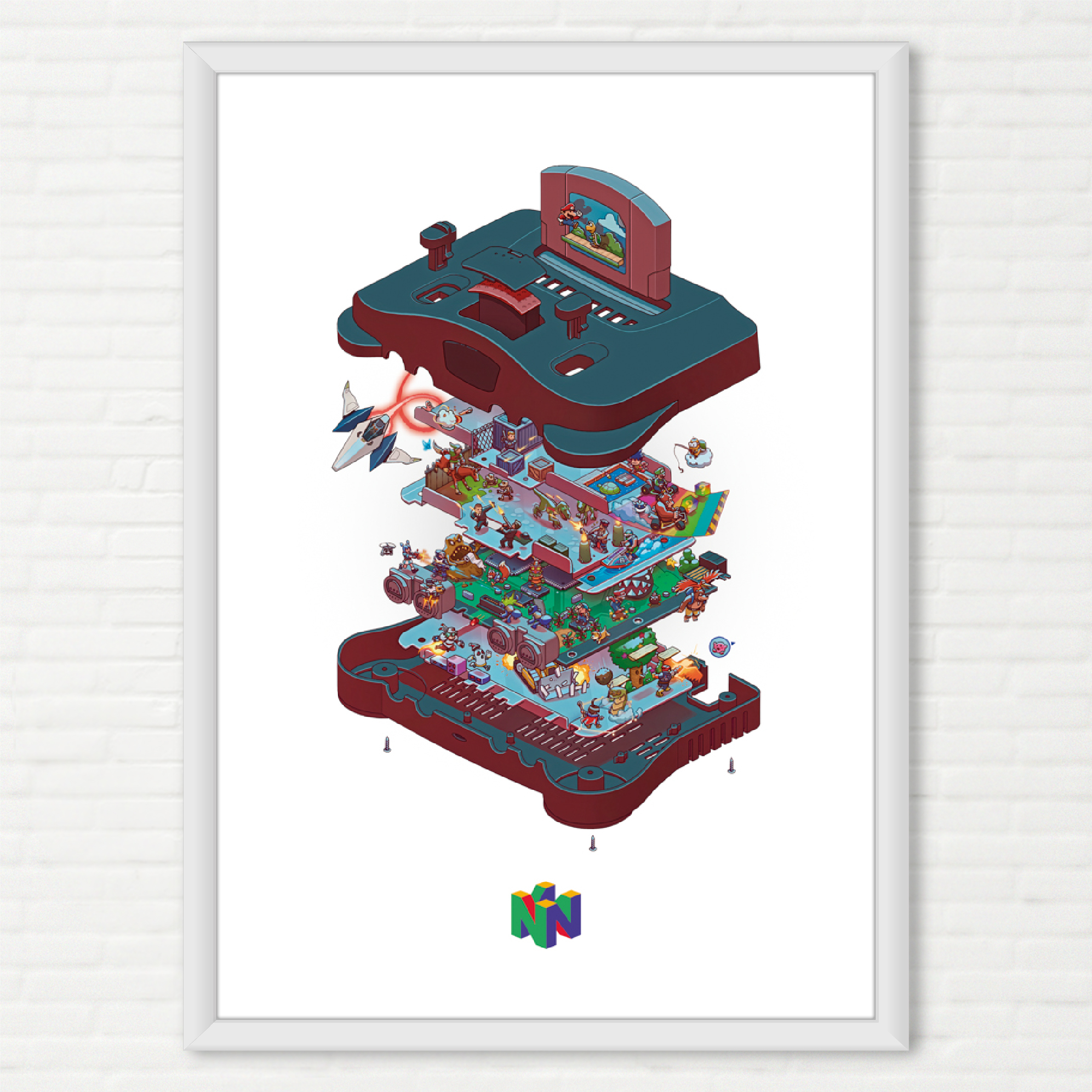 Quadro Console Nintendo 64 Explode - Autor Pierre Roussel - Final Frame ...