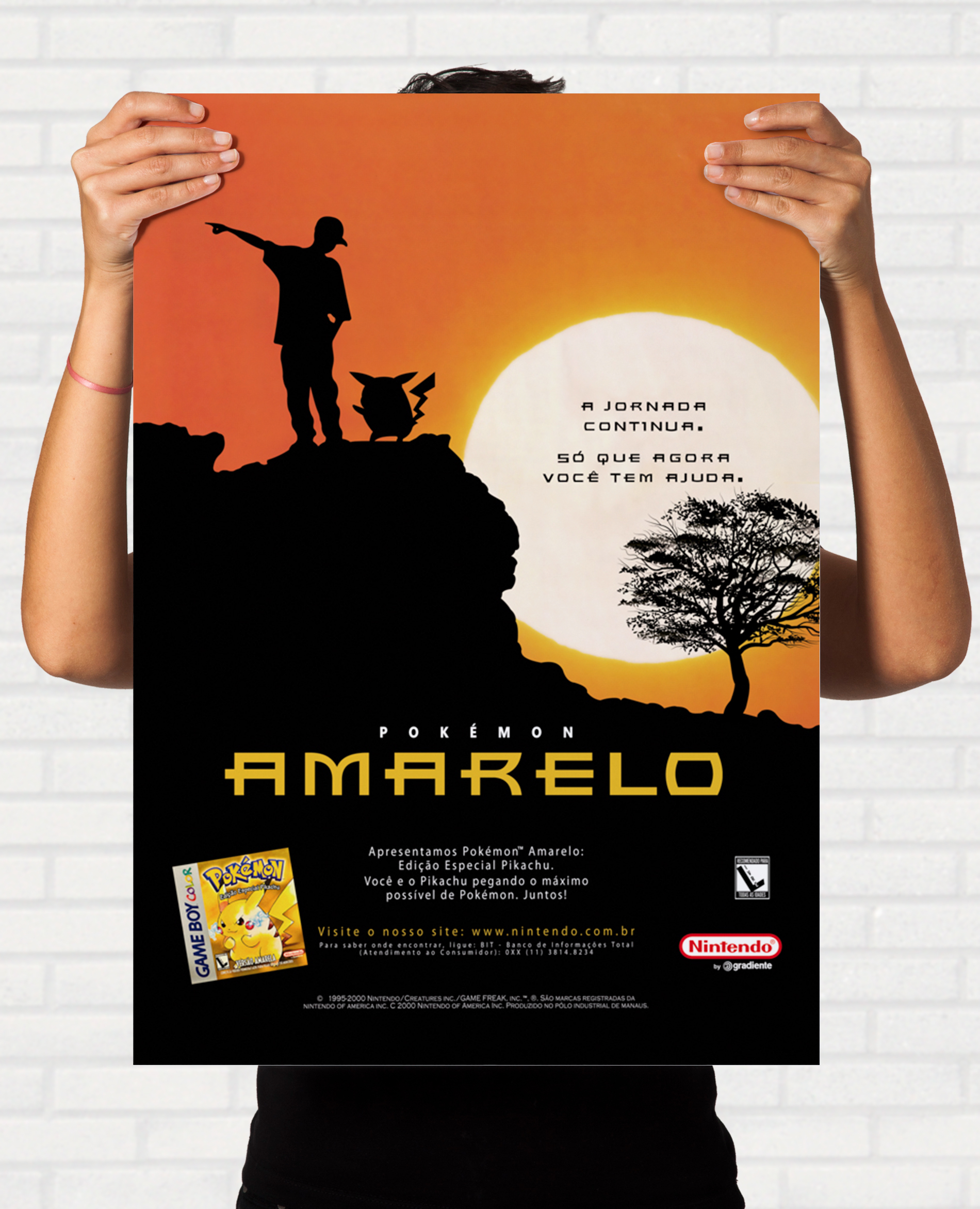 Quadro Pokemon Yellow A Jornada Continua Game Boy Color - Propaganda ...