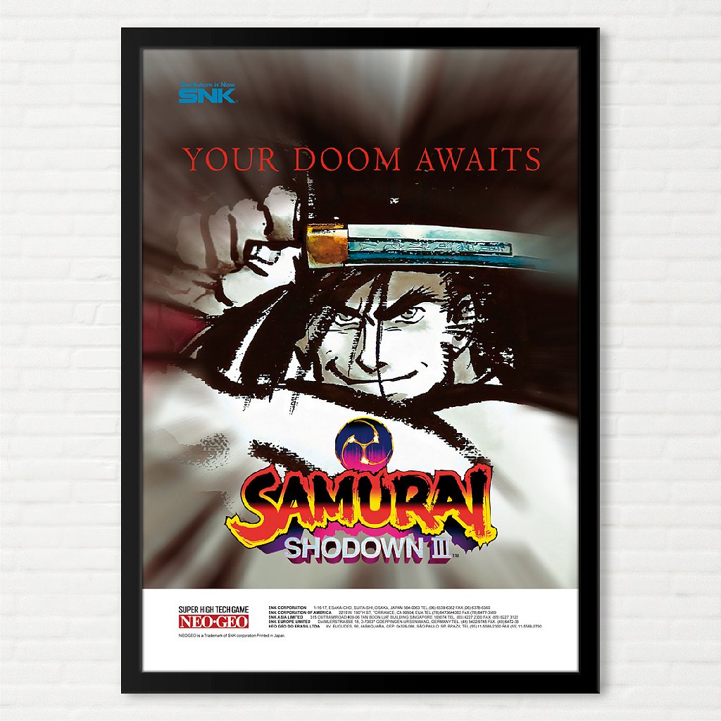 Quadro Samurai Shodown 3 - Pôster Arcade SNK - Final Frame Quadros ...