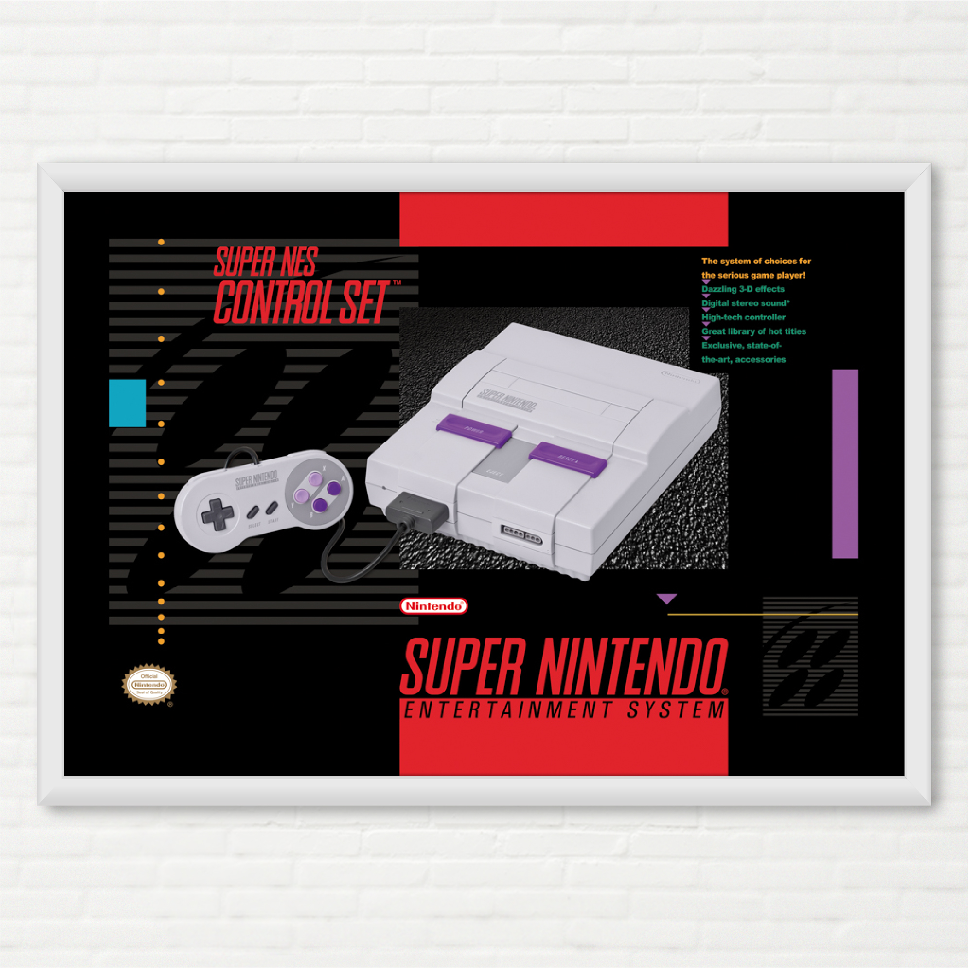 Quadro Arte da Caixa Super Nintendo - Americano - Final Frame Quadros ...