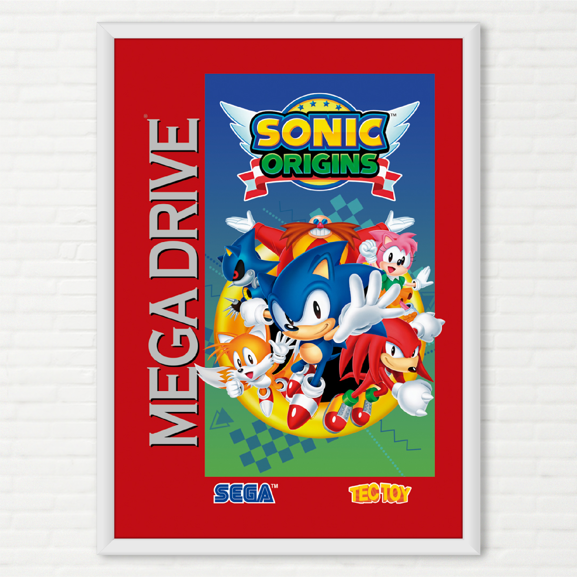 Quadro Capa do Sonic Origins (Vermelha) - Sega Mega Drive TecToy ...