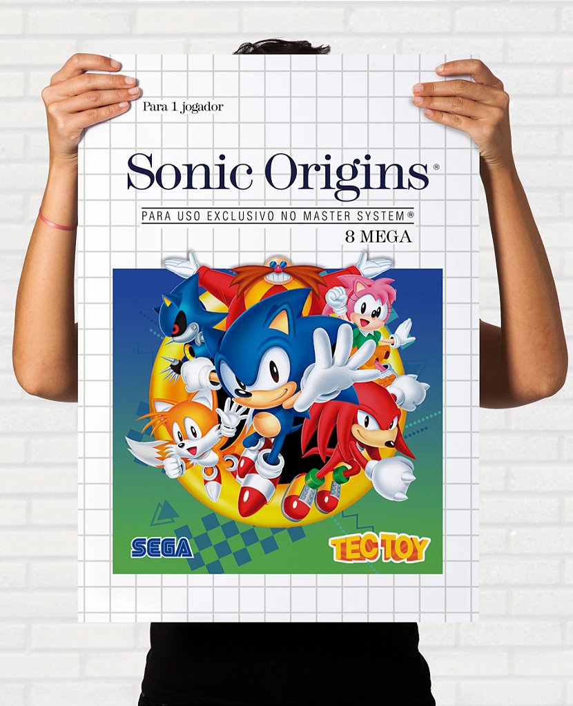 Quadro Capa do Sonic Origins - Sega Master System TecToy - Final Frame Quadros Decorativos