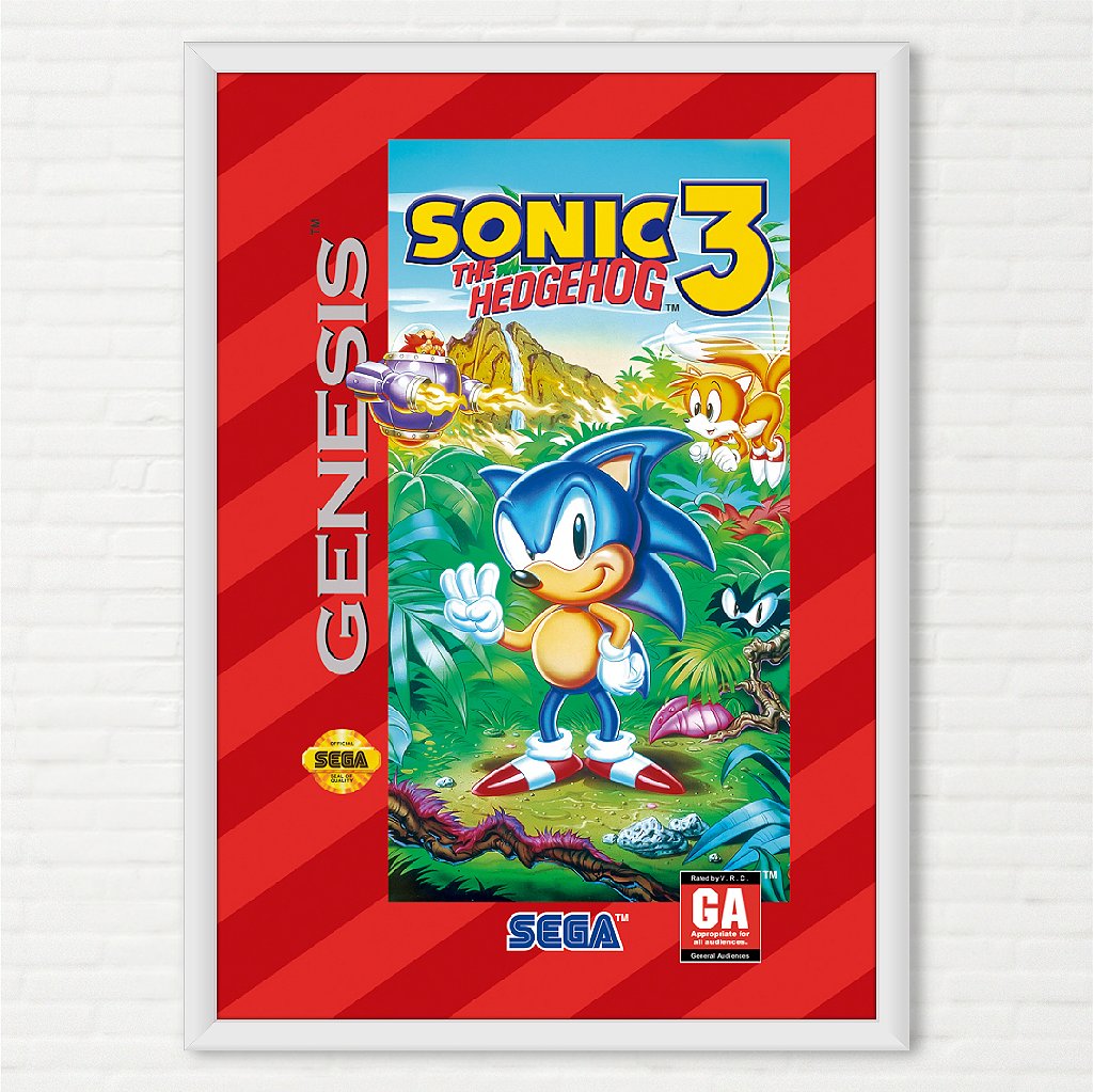 Quadro Capa do Sonic The Hedgehog 3 - Sega Genesis (Mega Drive) - Final ...