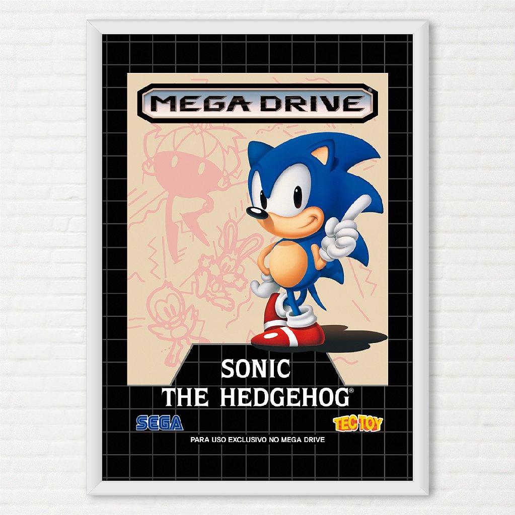 Quadro Capa do Sonic The Hedgehog - Sega Mega Drive TecToy - Final ...