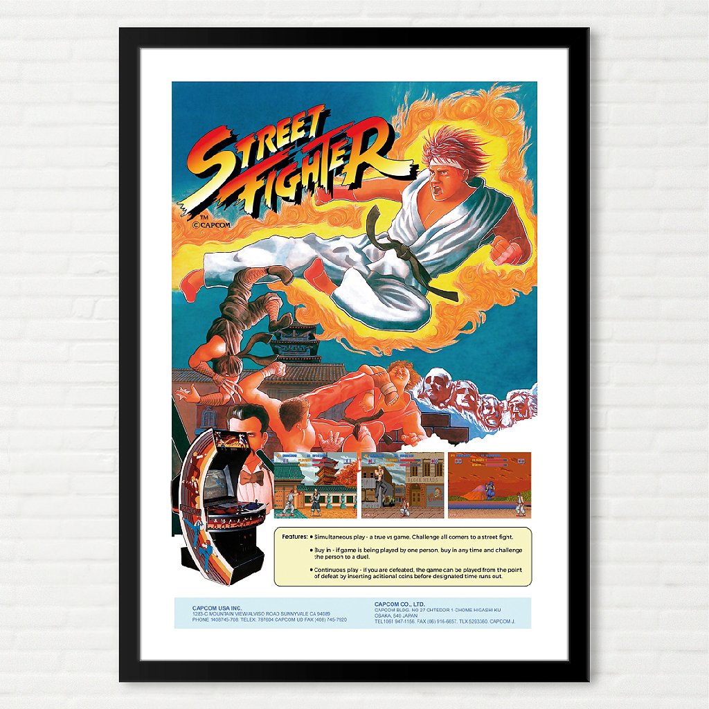 Quadro Street Fighter - Pôster Arcade Capcom - Final Frame Quadros Decorativos