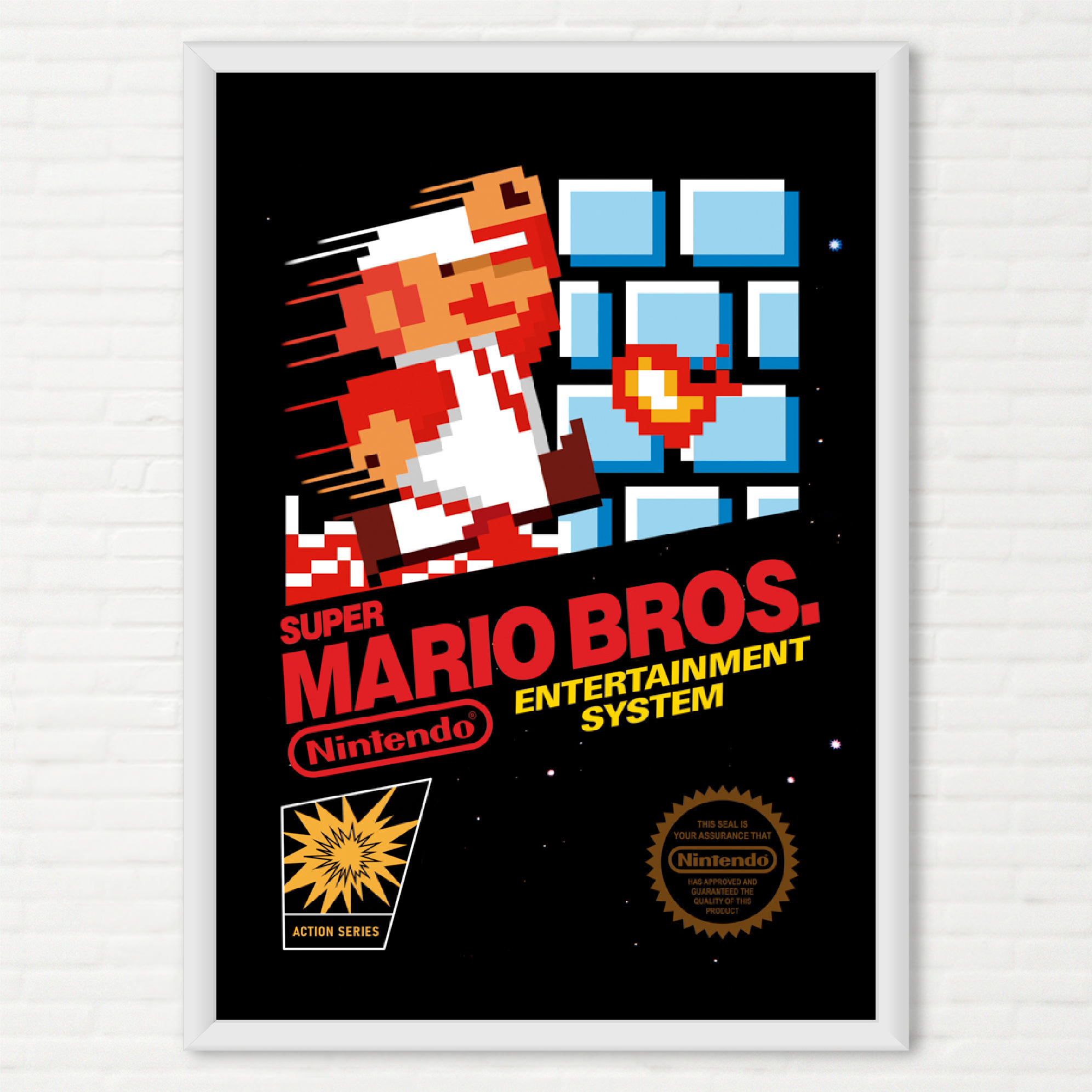 Quadro Capa do Super Mario Bros - NES Americano - Final Frame Quadros ...