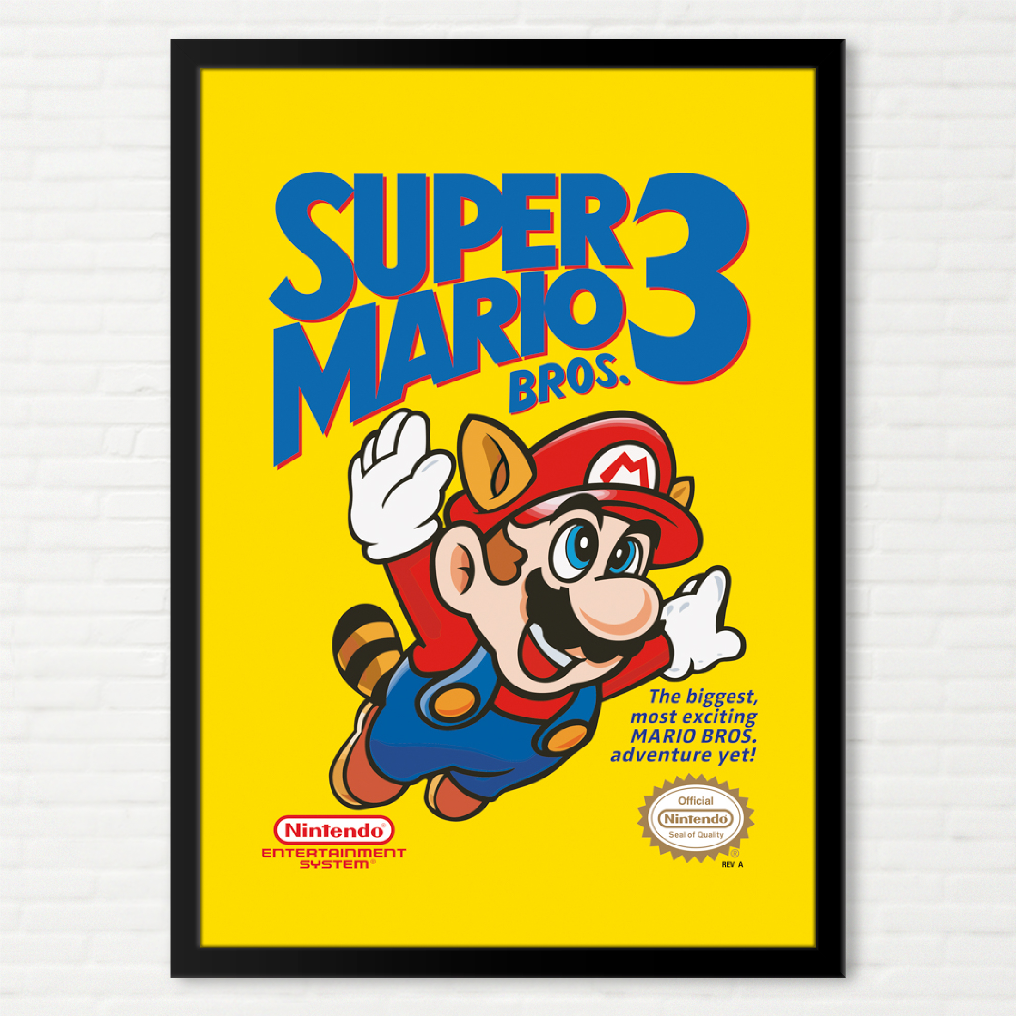 Quadro Capa do Super Mario Bros 3 NES Americano Final Frame Quadros Decorativos