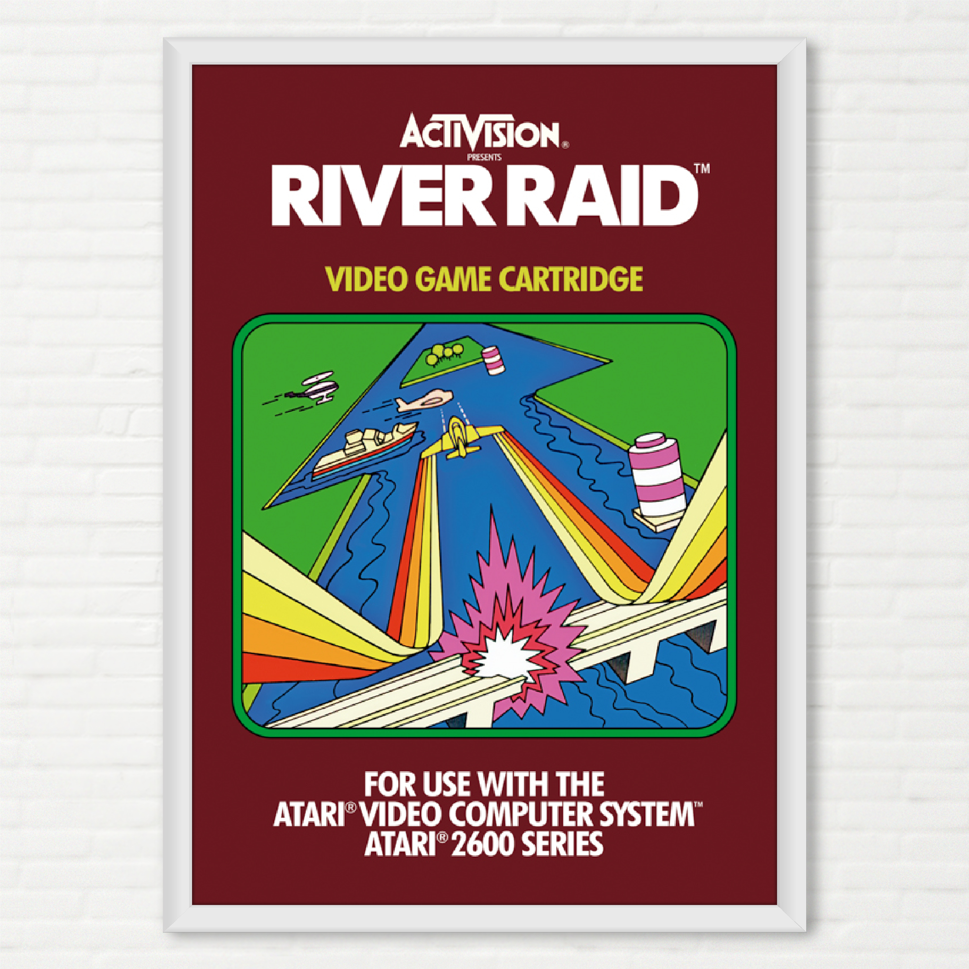 Quadro Capa do River Raid - Atari 2600 - Final Frame Quadros Decorativos