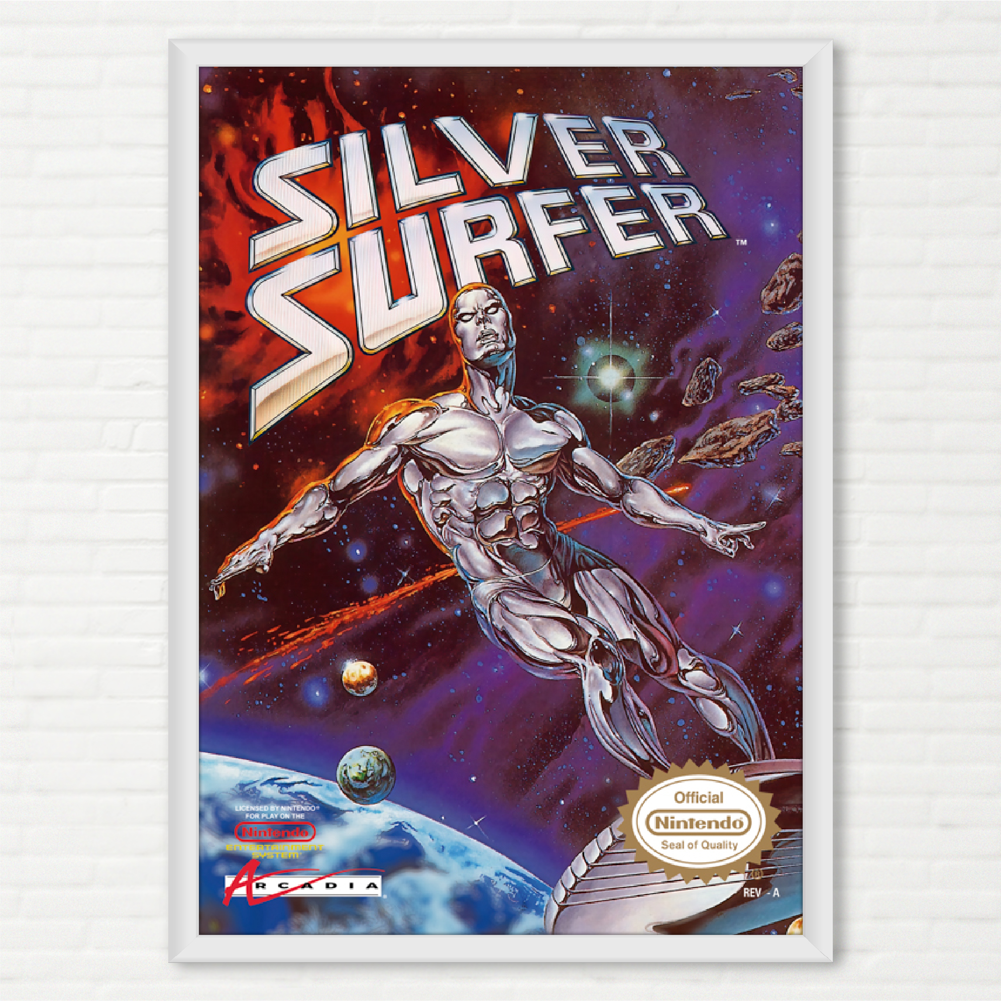 Quadro Capa do Silver Surfer - NES Americano - Final Frame Quadros ...