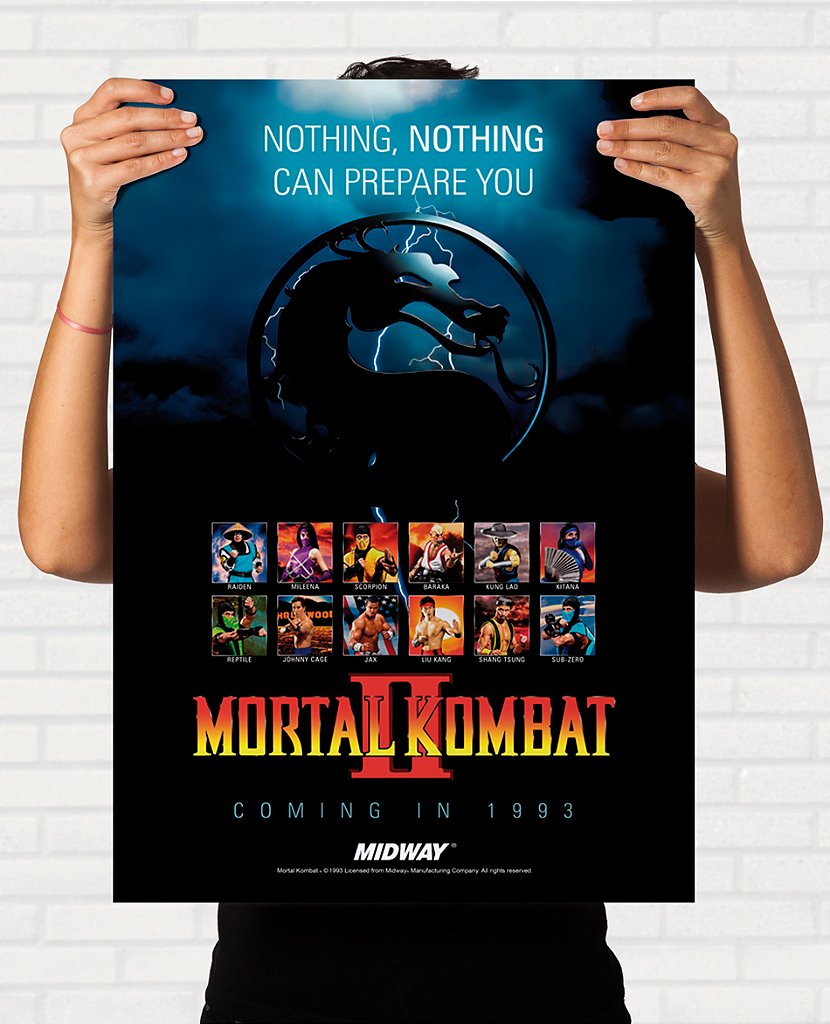 Quadro Mortal Kombat II Arcade Pôster - Final Frame Pôsteres Decorativos