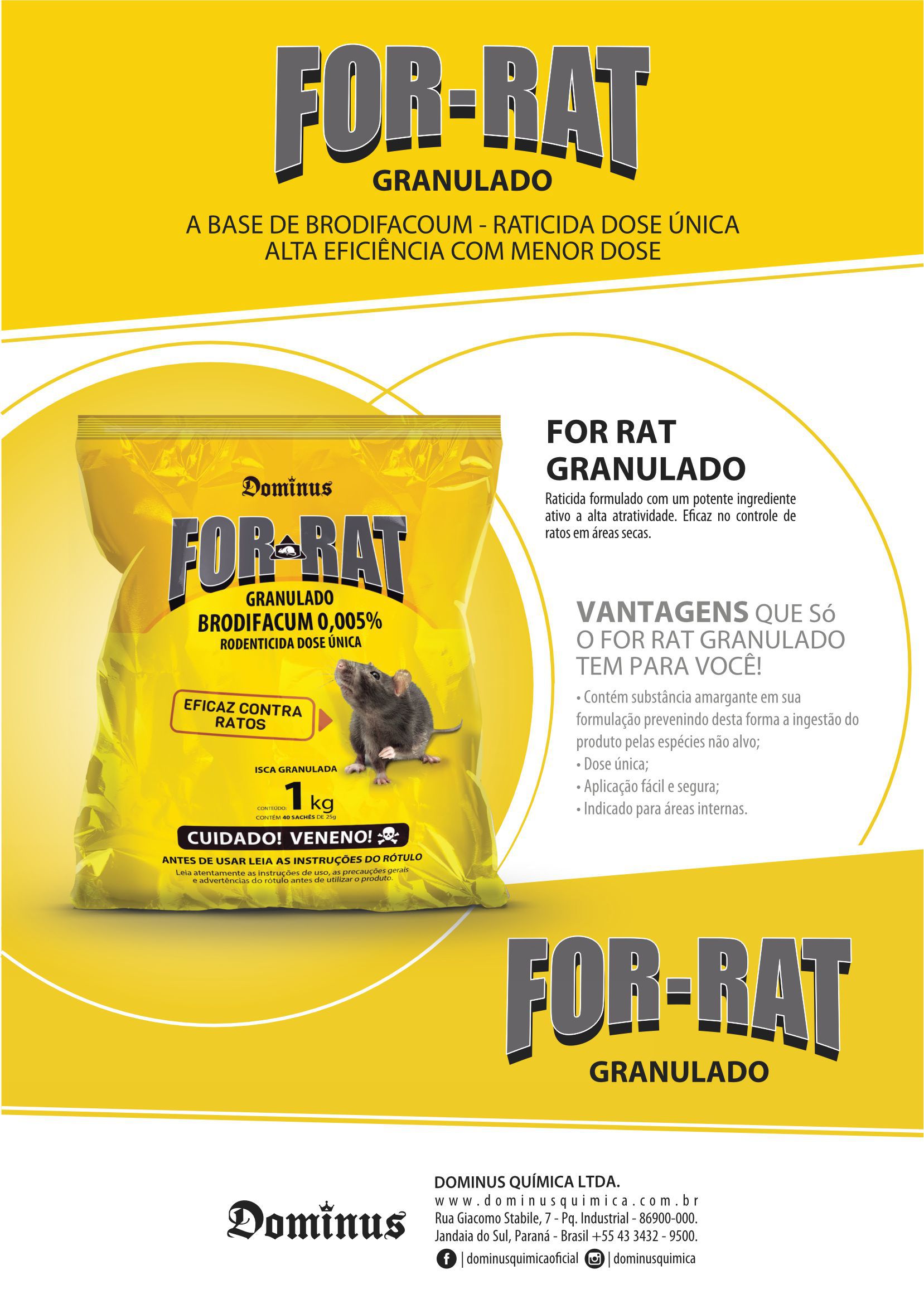 For-Rat Granulado 1KG - Dominus - JF Comércio e Produtos