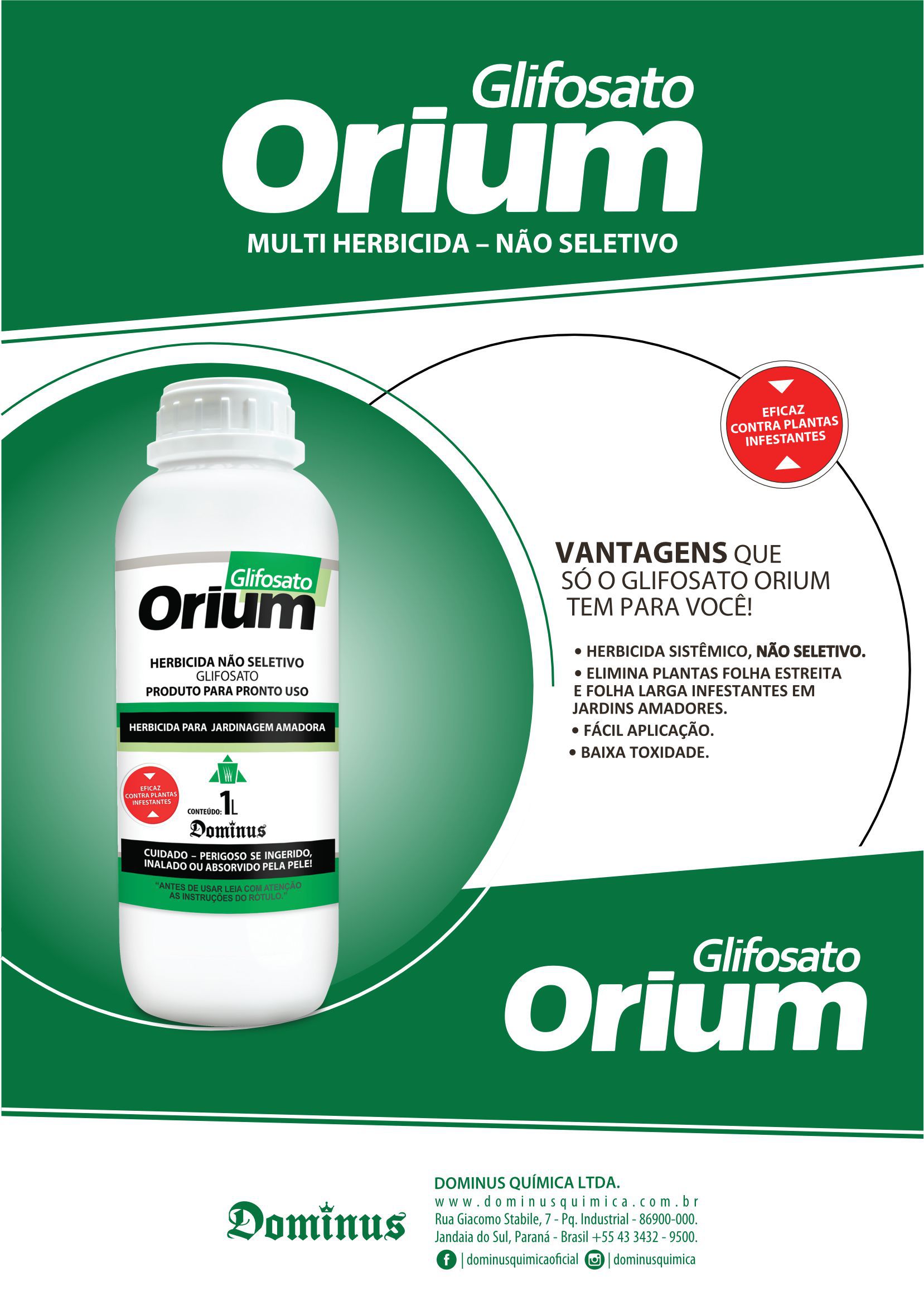 Orium Glifosato 1L - Dominus - JF Comércio e Produtos
