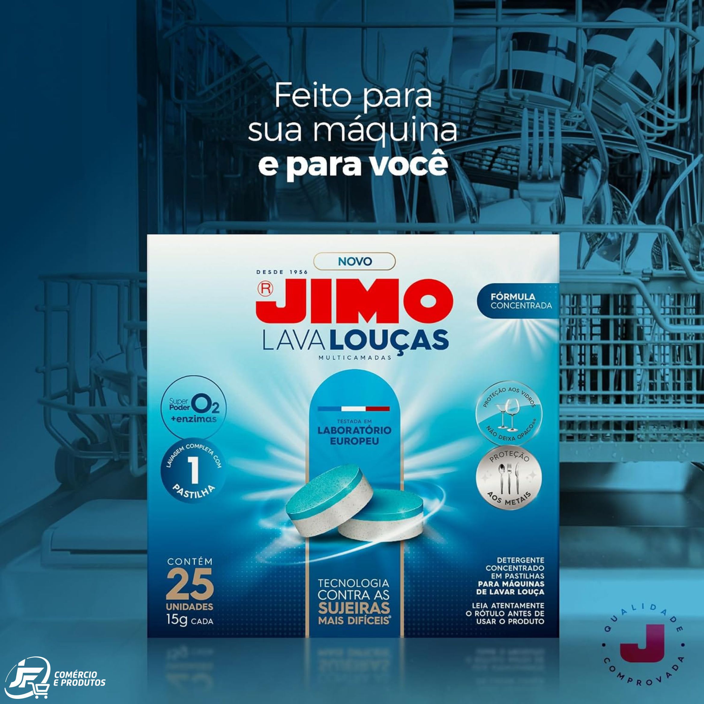 Lava-Louça Multicamadas 25x15g - JIMO - JF Comércio e Produtos