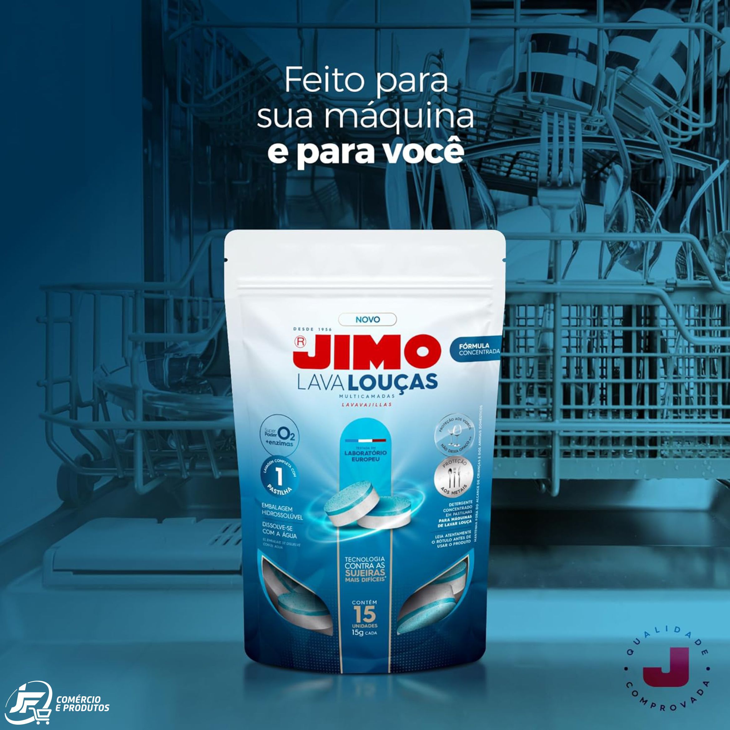 Lava-Louça Multicamadas Hidrossolúvel 15x15g - JIMO - JF Comércio e ...