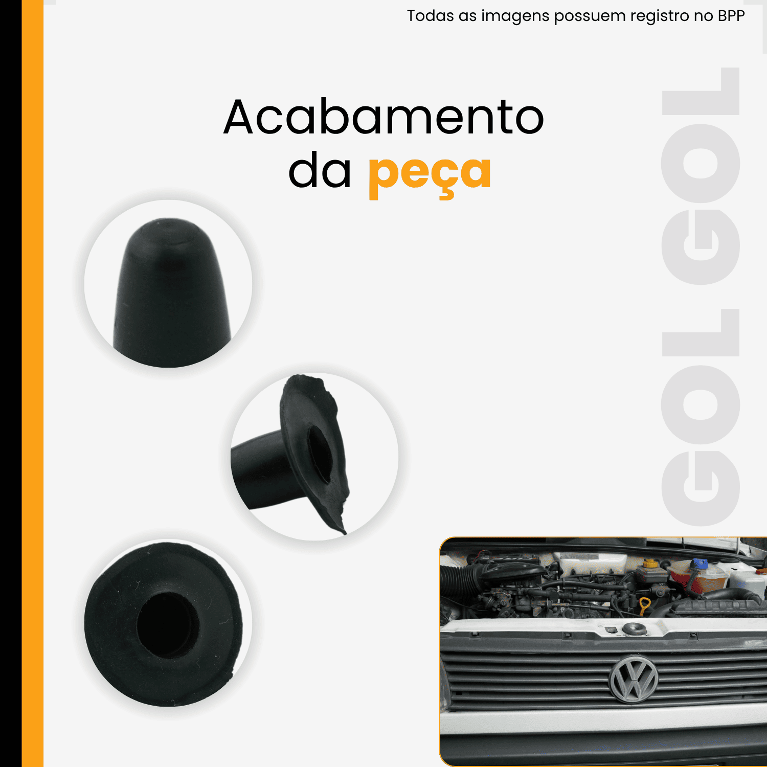 Bucha Grade Frontal Radiador Gol Gts Gti Quadrado - Automotiva Shop