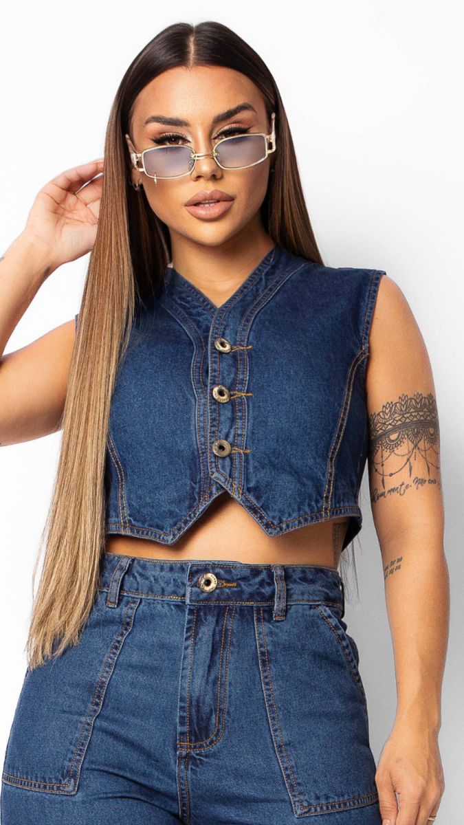 Colete Jeans Feminino: Estilo Casual e Versátil para Mulheres - ONL ...