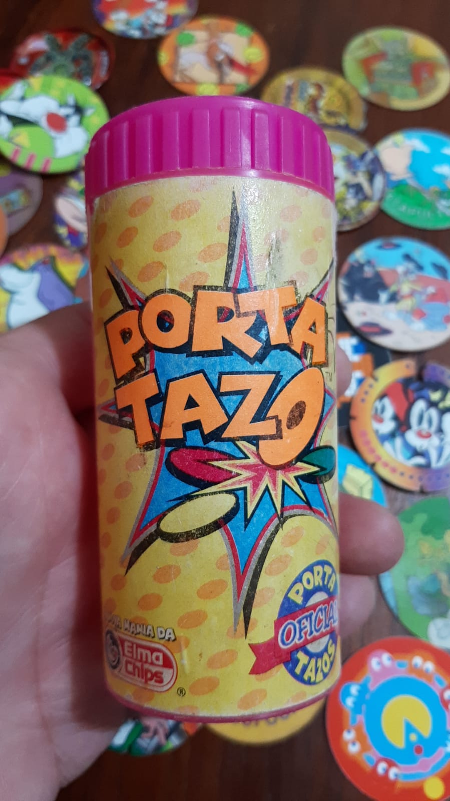 Porta tazo, porta tazos elma chips, tazos, coleção elma chips, tazo ...