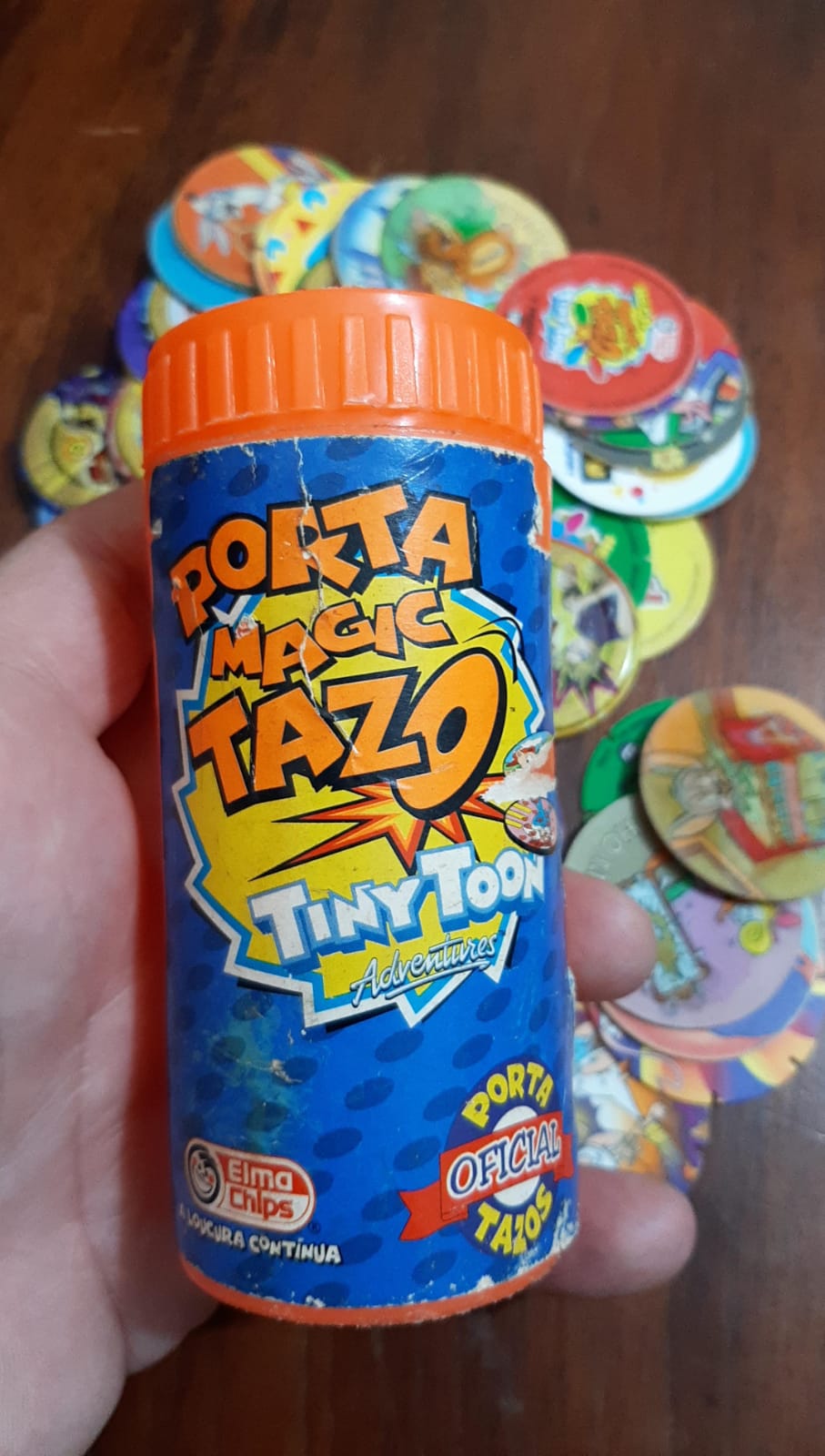 Porta tazos, tazos, porta tazo, elma chips antigo, coleção elma chips ...