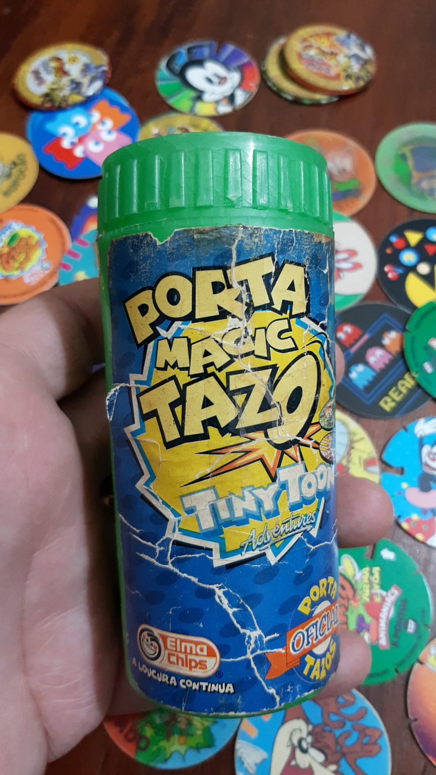 Porta tazo, porta tazo antigo, porta tazo elma chips - Personal Game Toys