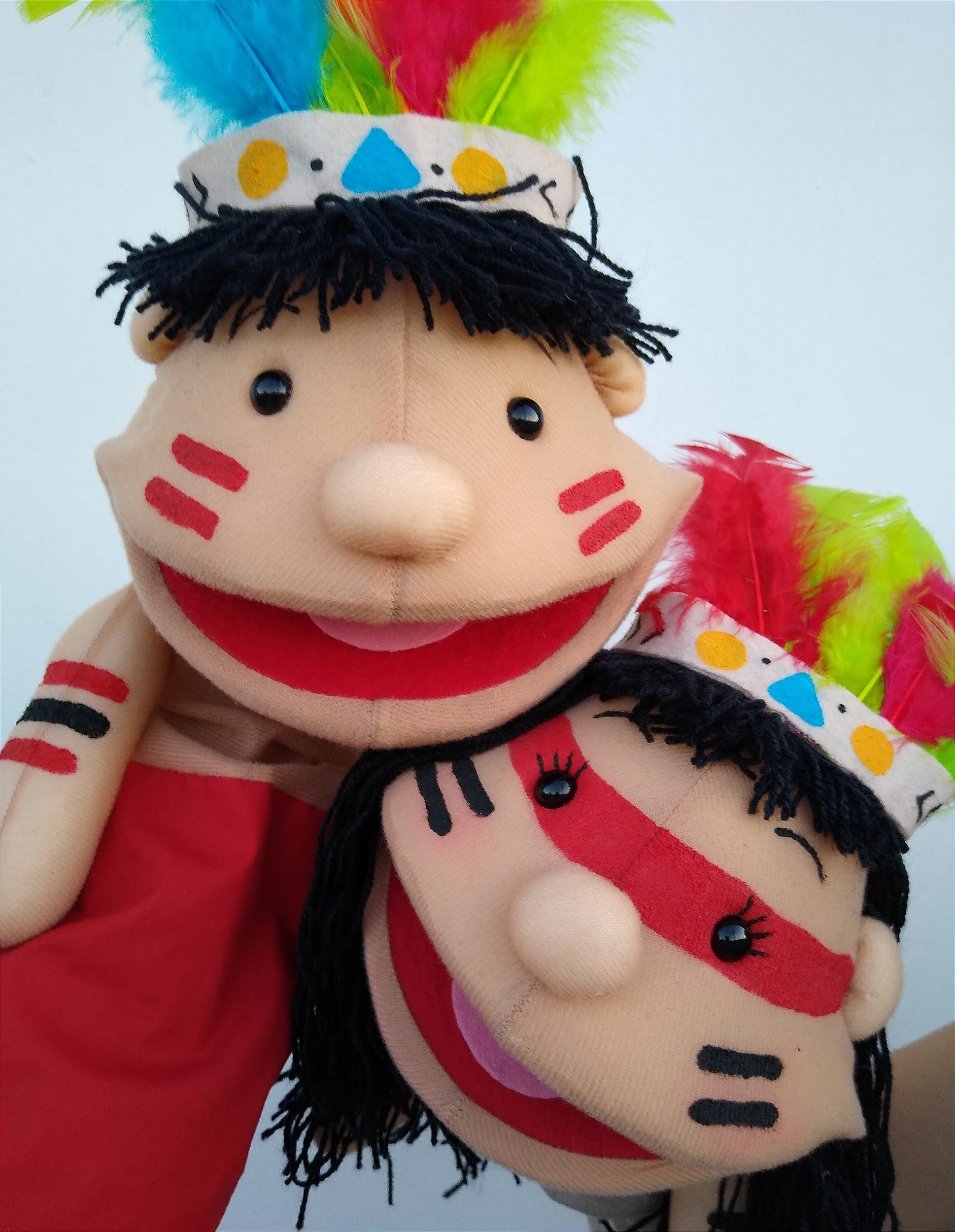 FANTOCHE CASAL POVOS ORIGINAIS, INDIGENA, INDIO, INDIA - Retalhos e Sonhos