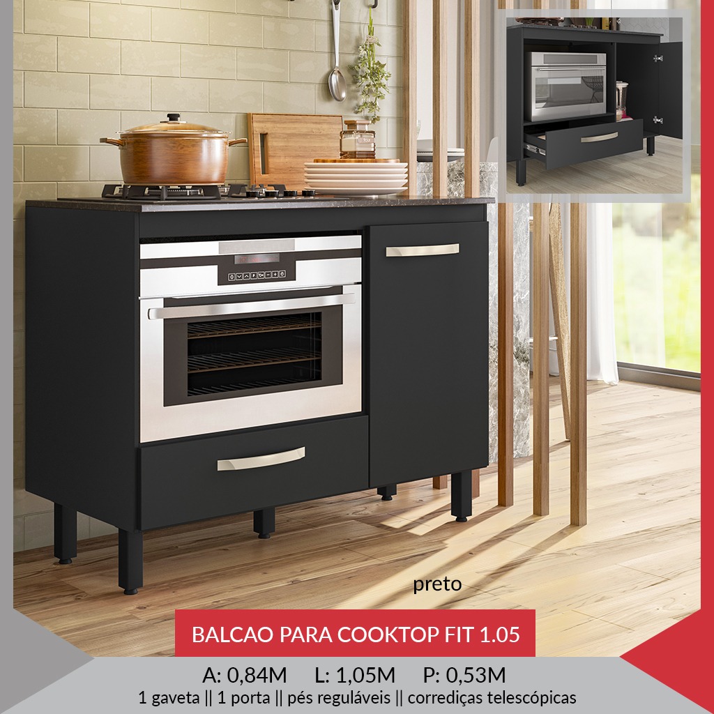 BALCAO P/ COOKTOP FIT 1.05 - NICIOLI - Renovar Eletromoveis