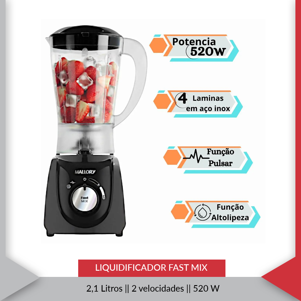 LIQUIDIFICADOR FAST MIX - Renovar Eletromoveis