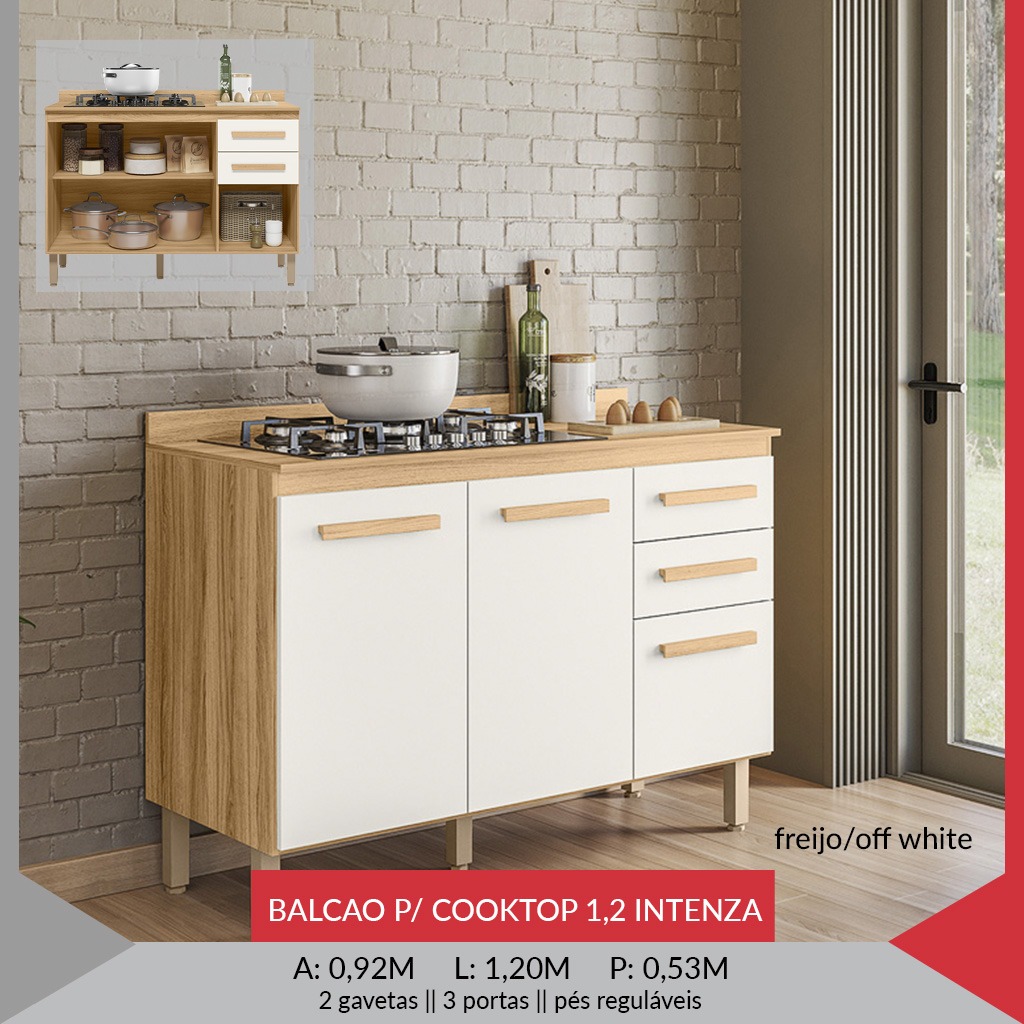 BALCAO P/ COOKTOP 1,2 INTENZA - NICIOLI - Renovar Eletromoveis