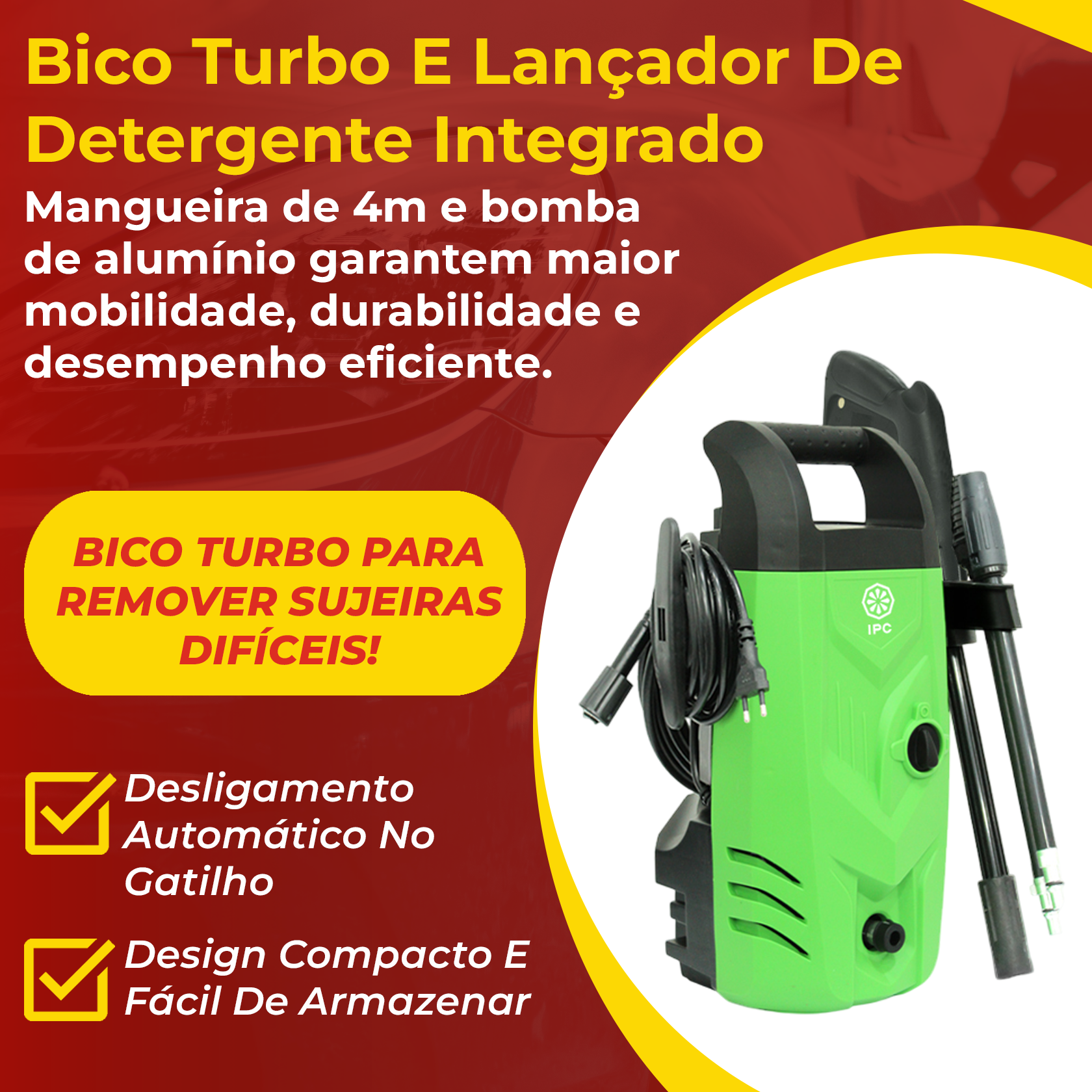 Lavadora De Pressão IPC PW-C04 220V | 1523 Psi Compacta Doméstica ...