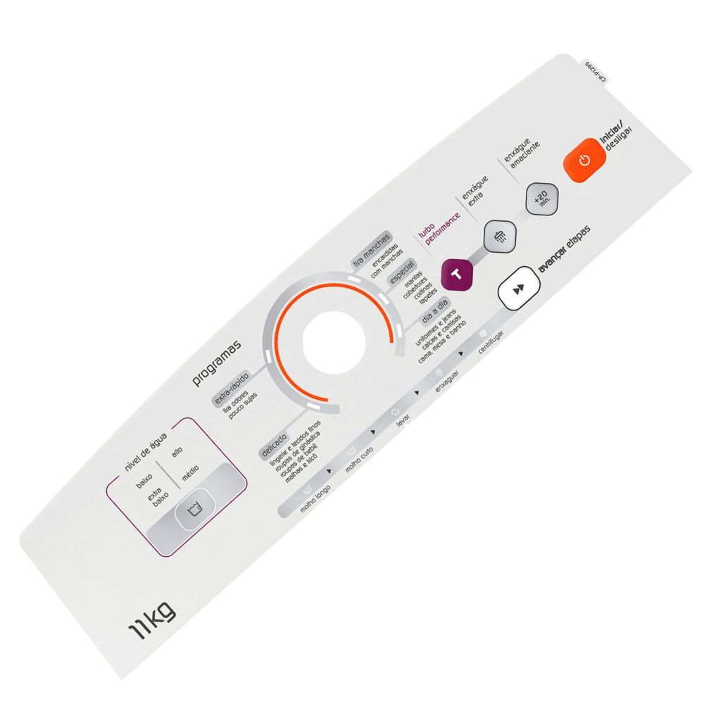Painel Decorativo Lavadora Brastemp BWK11 W10752134 - Friolar Peças