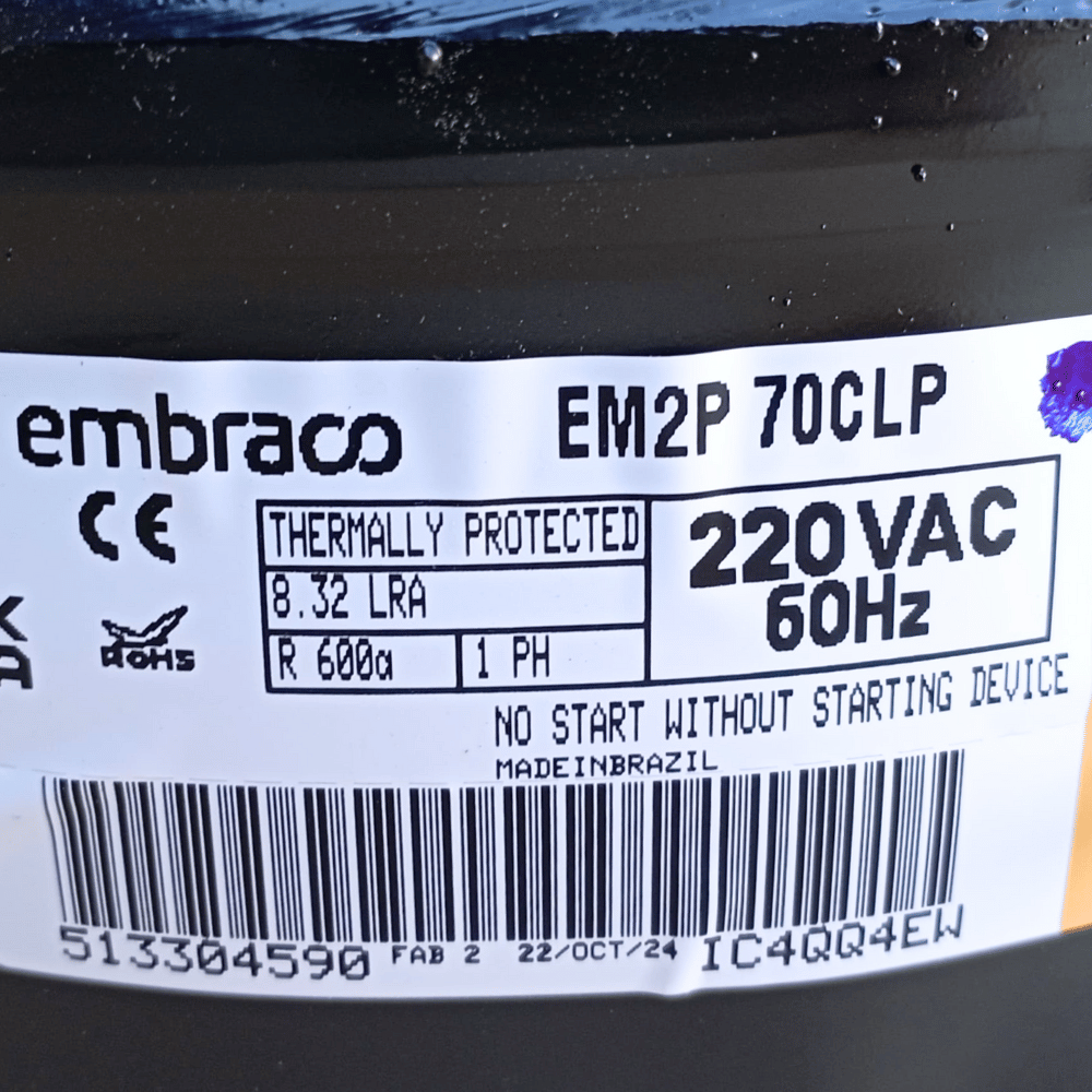 Compressor Electrolux 1/5 EM2P70CLP R600a A02819703 220V Original ...