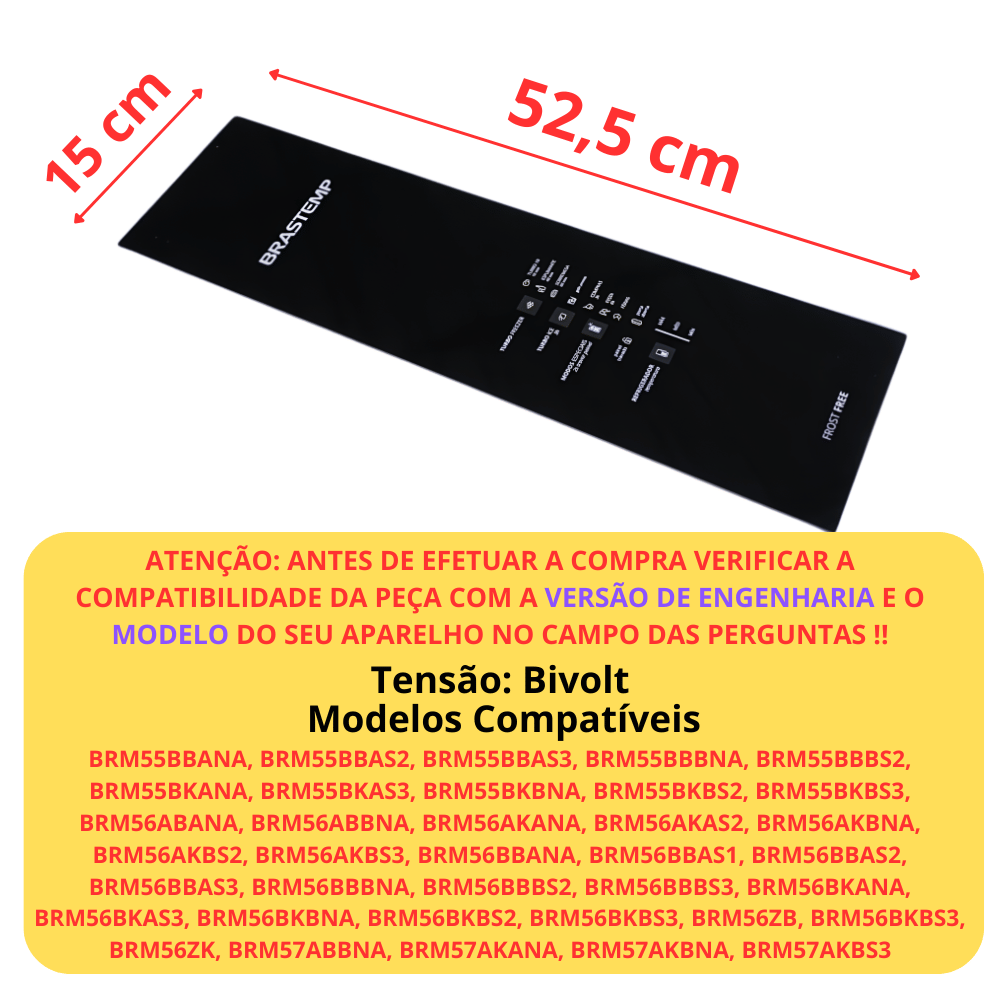 Placa Interface Geladeira Brastemp BRM55B BRM56 BRM57A W11752826 Bivolt ...