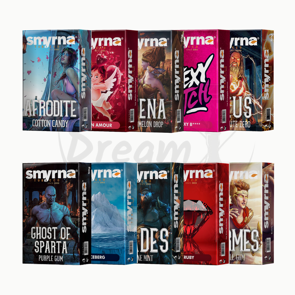 Pack Essências Smyrna 50g | Mix de Sabores - Hookah Dream