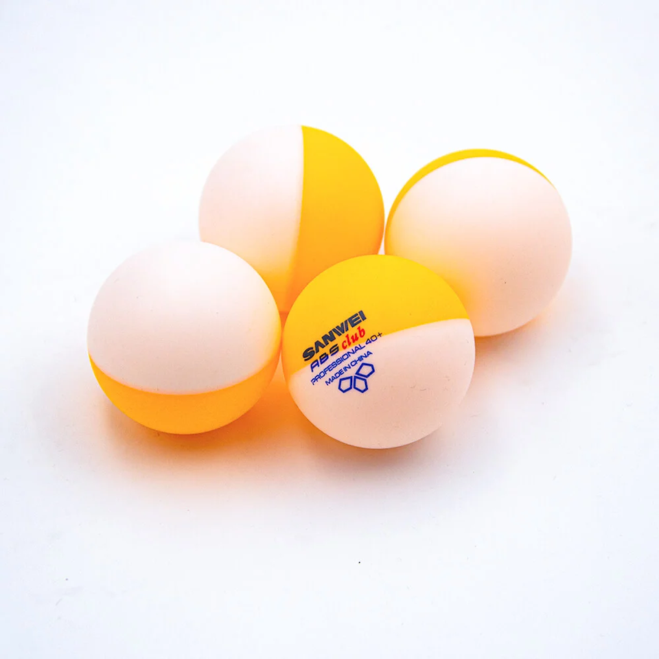 Bola de plástico SANWEI - ABS Club - Branco/Laranja - Embalagem com 100 Bolas - OPERATT ...