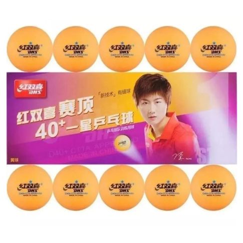 Bola de plástico DHS - D40+ 1 estrela - Caixa com 10 unidades - Laranja - OPERATT | Materiais ...