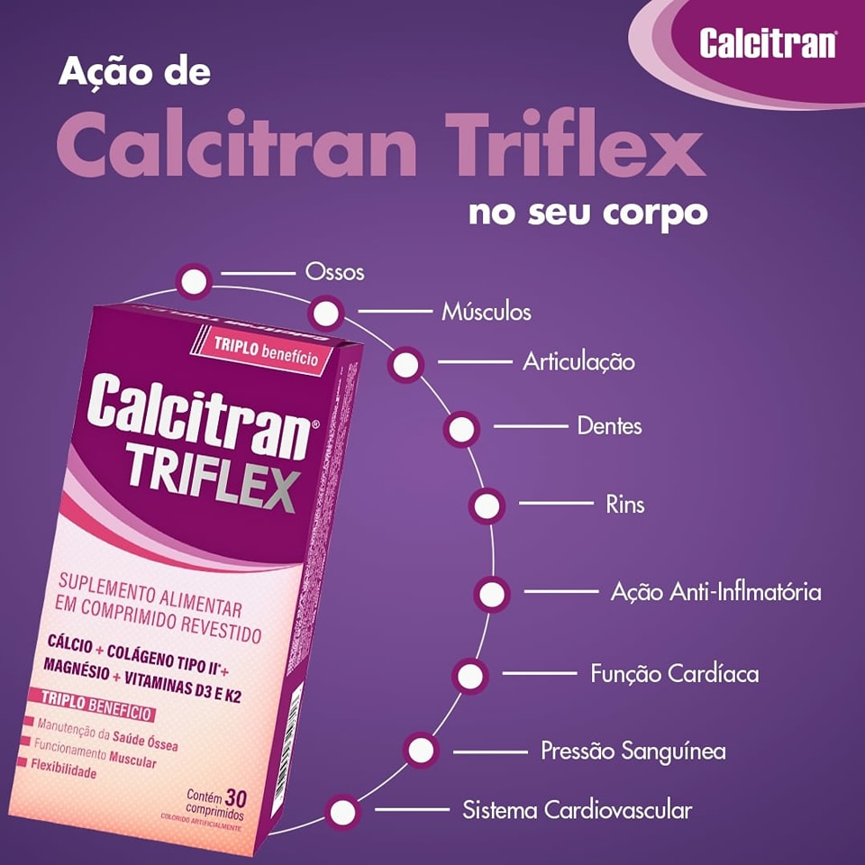 CALCITRAN TRIFLEX 30 COMPRIMIDOS - OUTLET SAUDE BELEZA E BEM ESTAR
