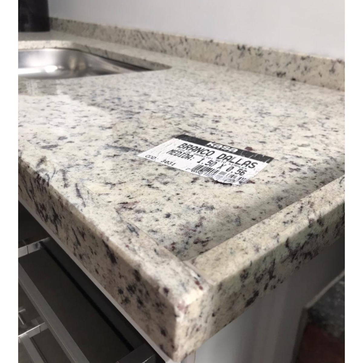 Pia De Cozinha Granito Branco Dallas 1,20x55 Com Cuba Inóx - ReformAqui ...