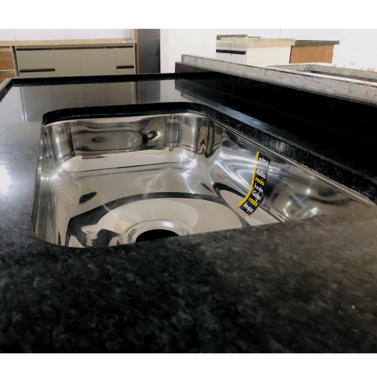 Pia Cozinha Granito Branco Dallas 1,60x56 Cuba funda - ReformAqui ...