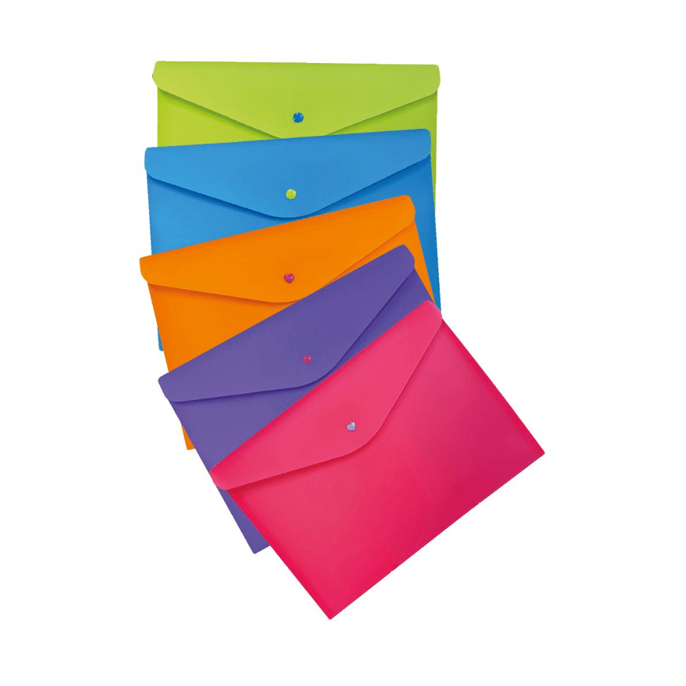 Arquivo Full Color c/ 5 Pastas Envelopes Plásticos Coloridos Dello ...