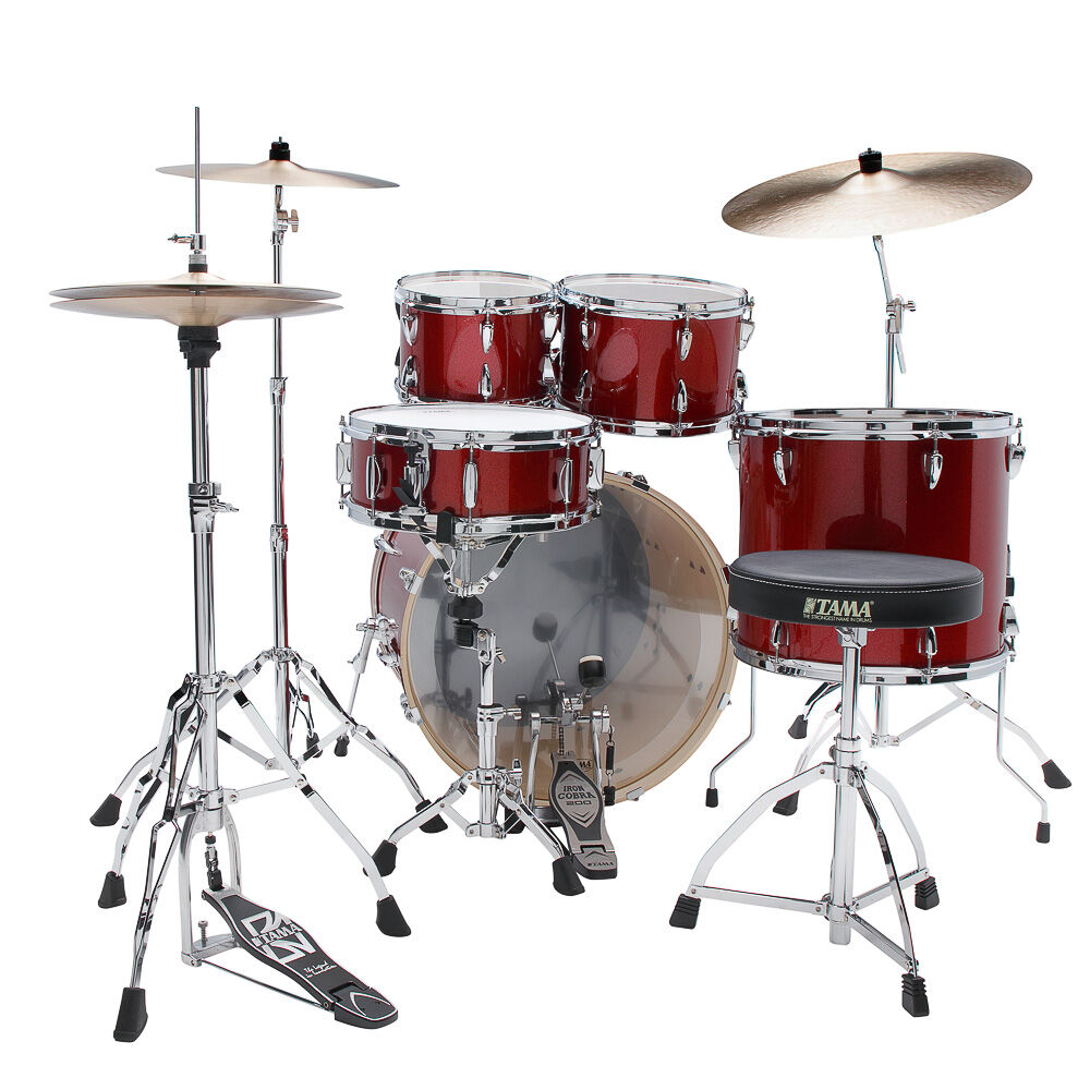 Bateria Completa (5 tambores) Bumbo 22 (Vermelha BRM) Tama Imperialstar ...