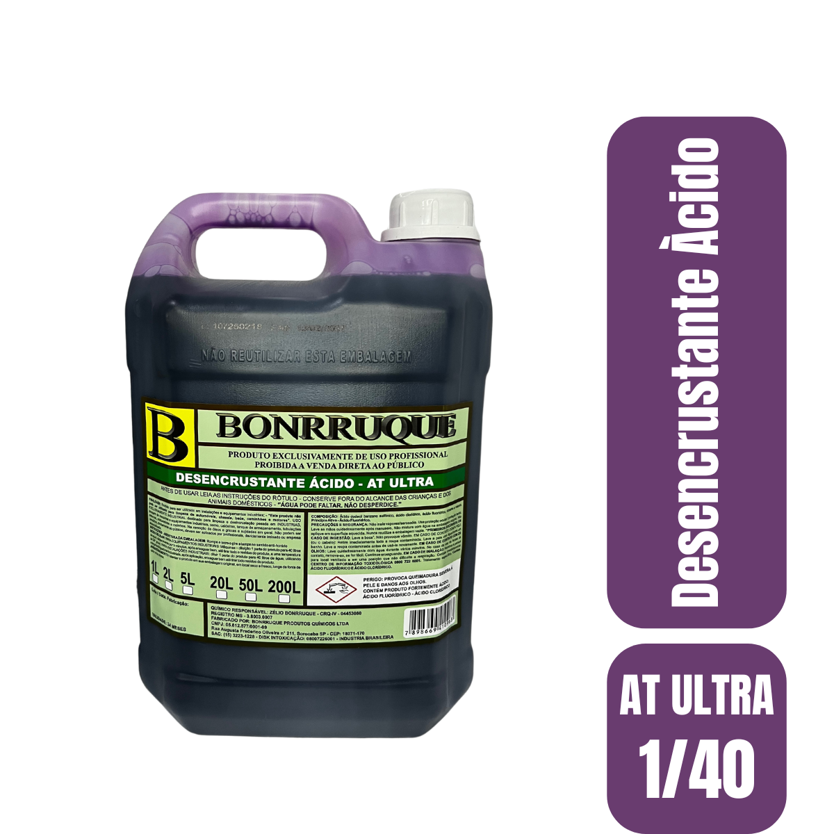 SABÃO ROXO DESENCRUSTANTE ÁCIDO AT ULTRA 5L BONRRUQUE - Limpeza JJ Real ...